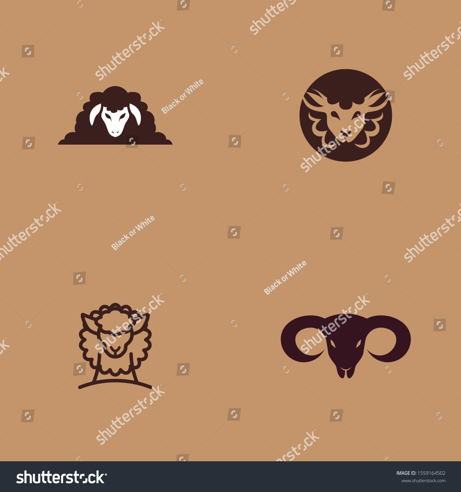 Sheep Logo Design Vector Template Stock Vector (Royalty Free) 1559164502