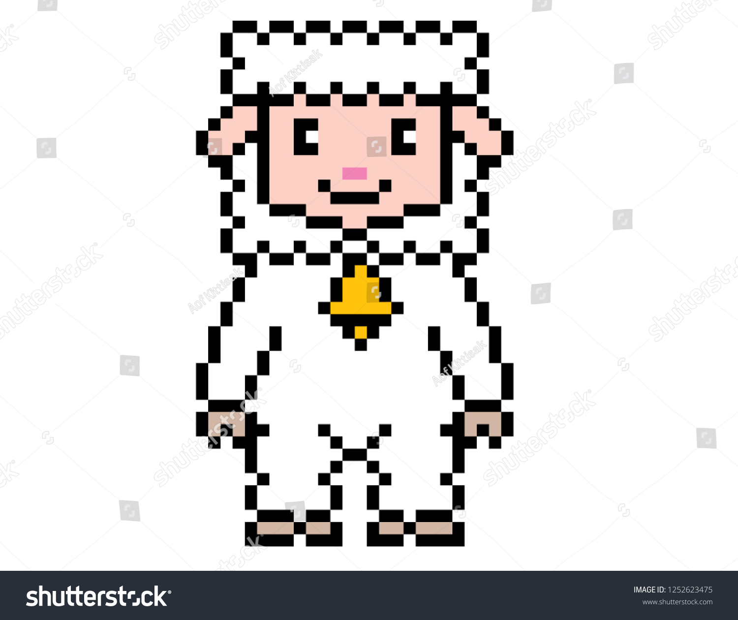 Vektor Stok Sheep Pixel Art (Tanpa Royalti) 1252623475 | Shutterstock