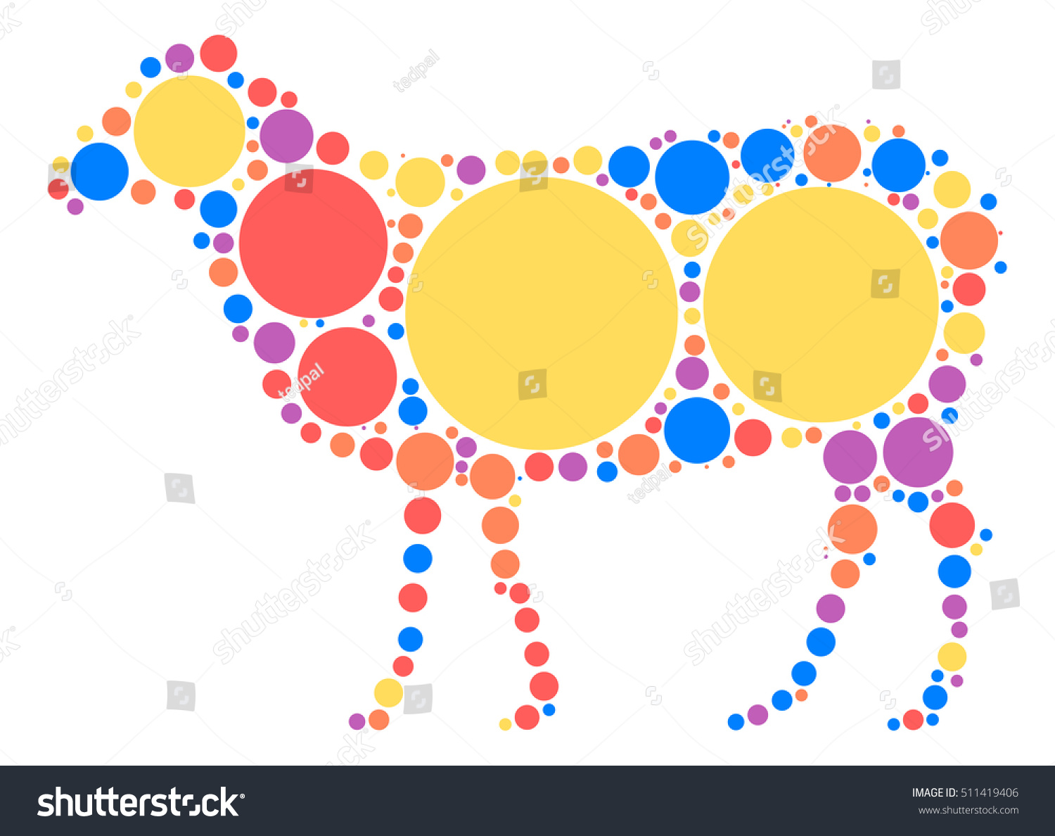 Sheep Shape Vector Design By Color Stock Vector (Royalty Free ...