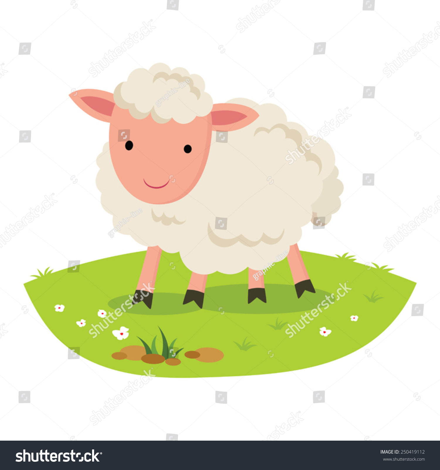Sheep Smiling Cheerful Sheep Stock Vector (Royalty Free) 250419112