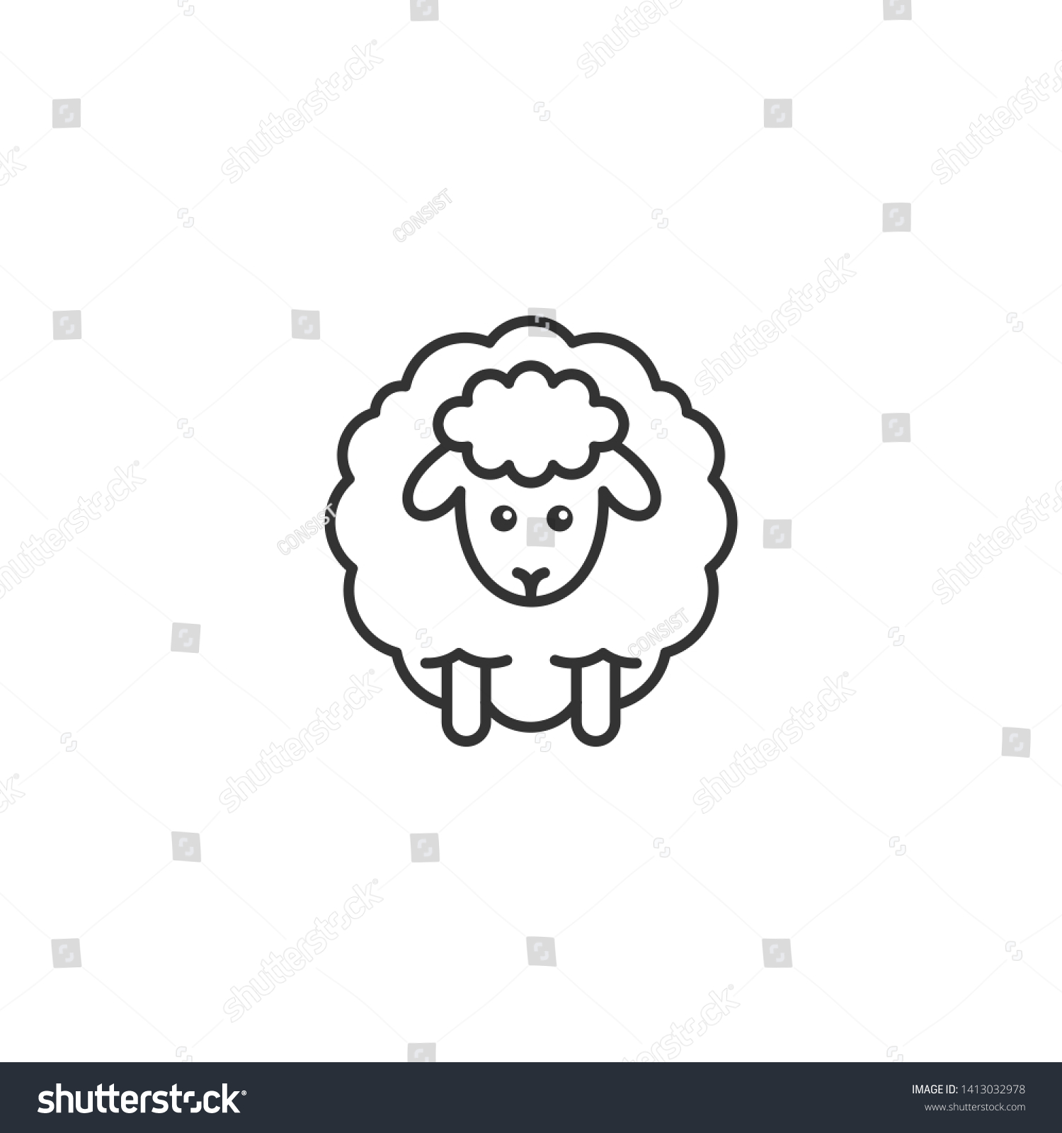 Sheep Wool Icon Vector Logo Design Stock Vector (Royalty Free ...