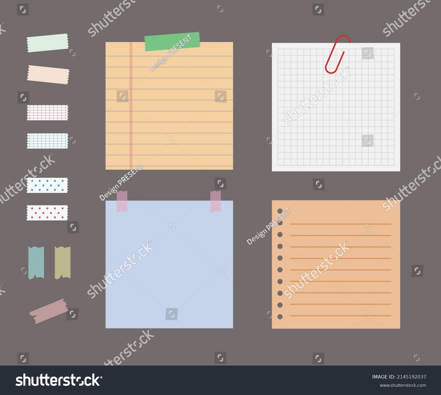 Sheet Illustration Set Clip Notepad Vector Stock Vector (Royalty Free ...
