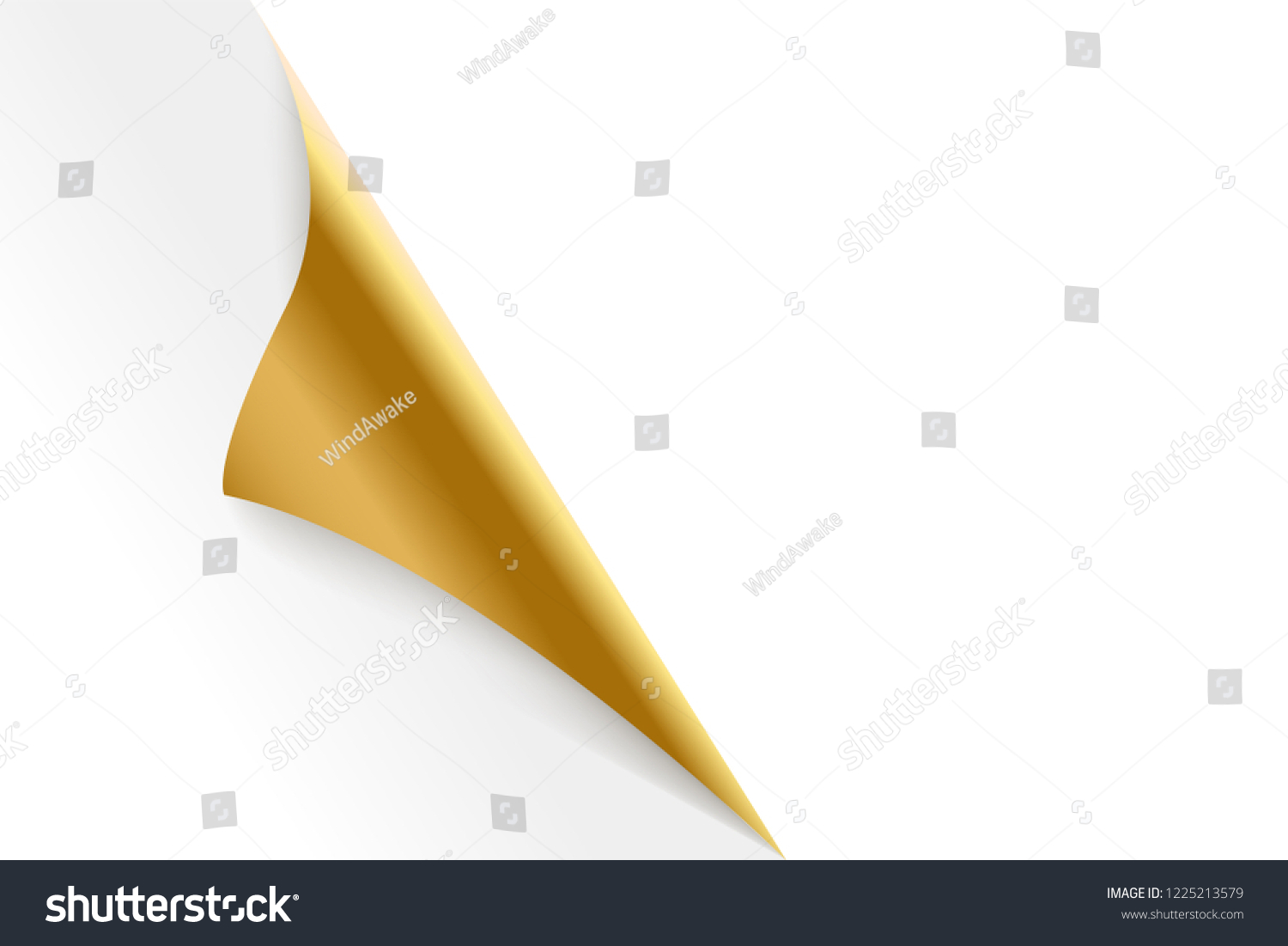 Sheet Curled Gold Paper Background Stock Vector (Royalty Free) 1225213579 Sheet Curled Gold Paper Background Stock Vector (Royalty Free) 1225213579