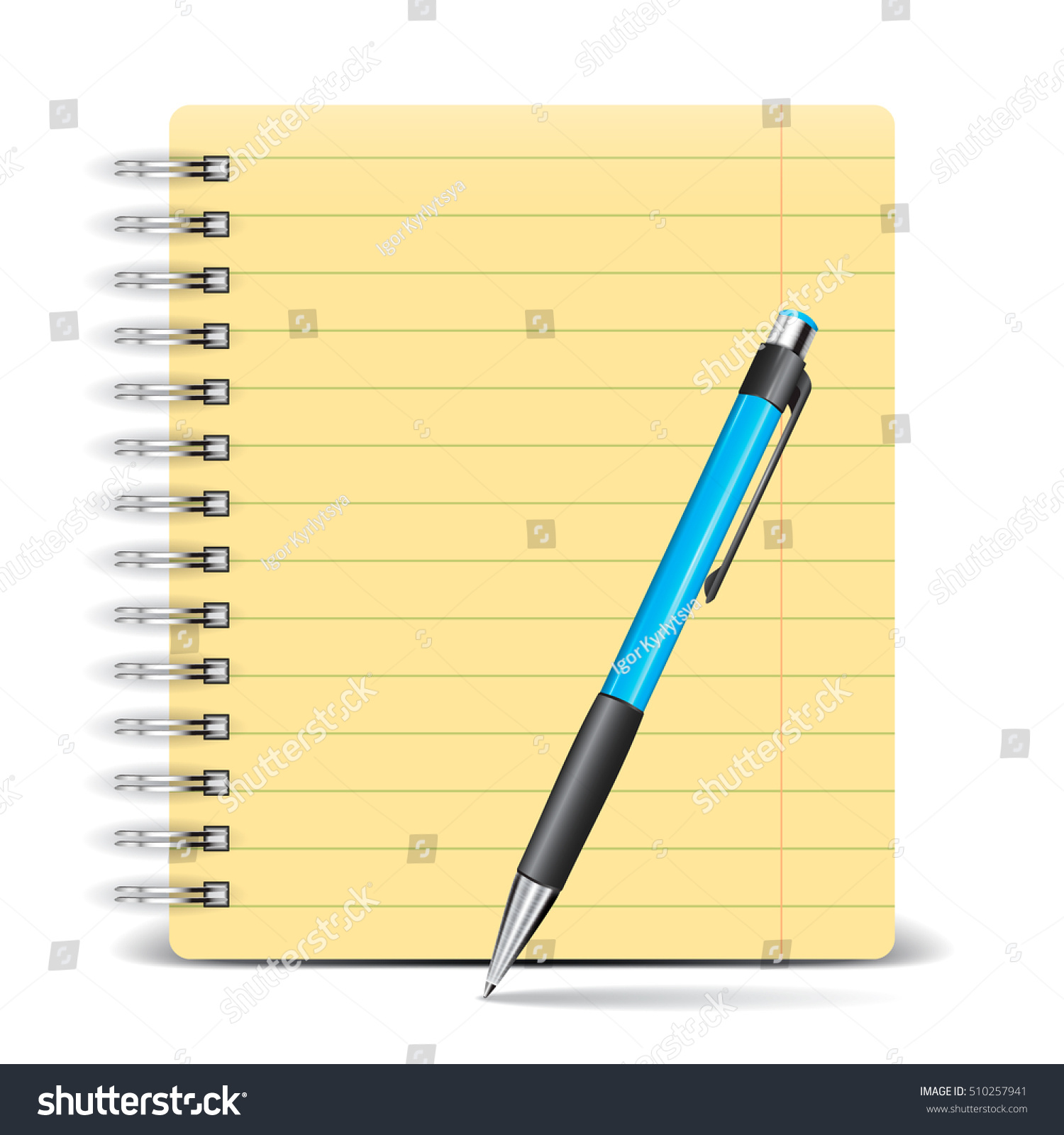 Sheet Pen Vector Template Your Design 库存矢量图（免版税）510257941 | Shutterstock
