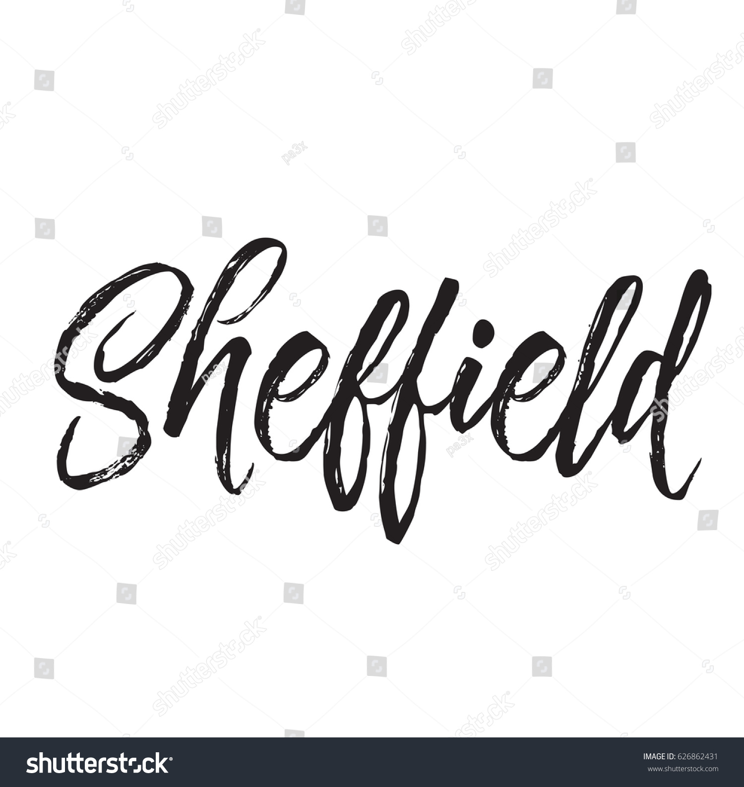 Sheffield Text Design Vector Calligraphy Typography Stock Vector ...