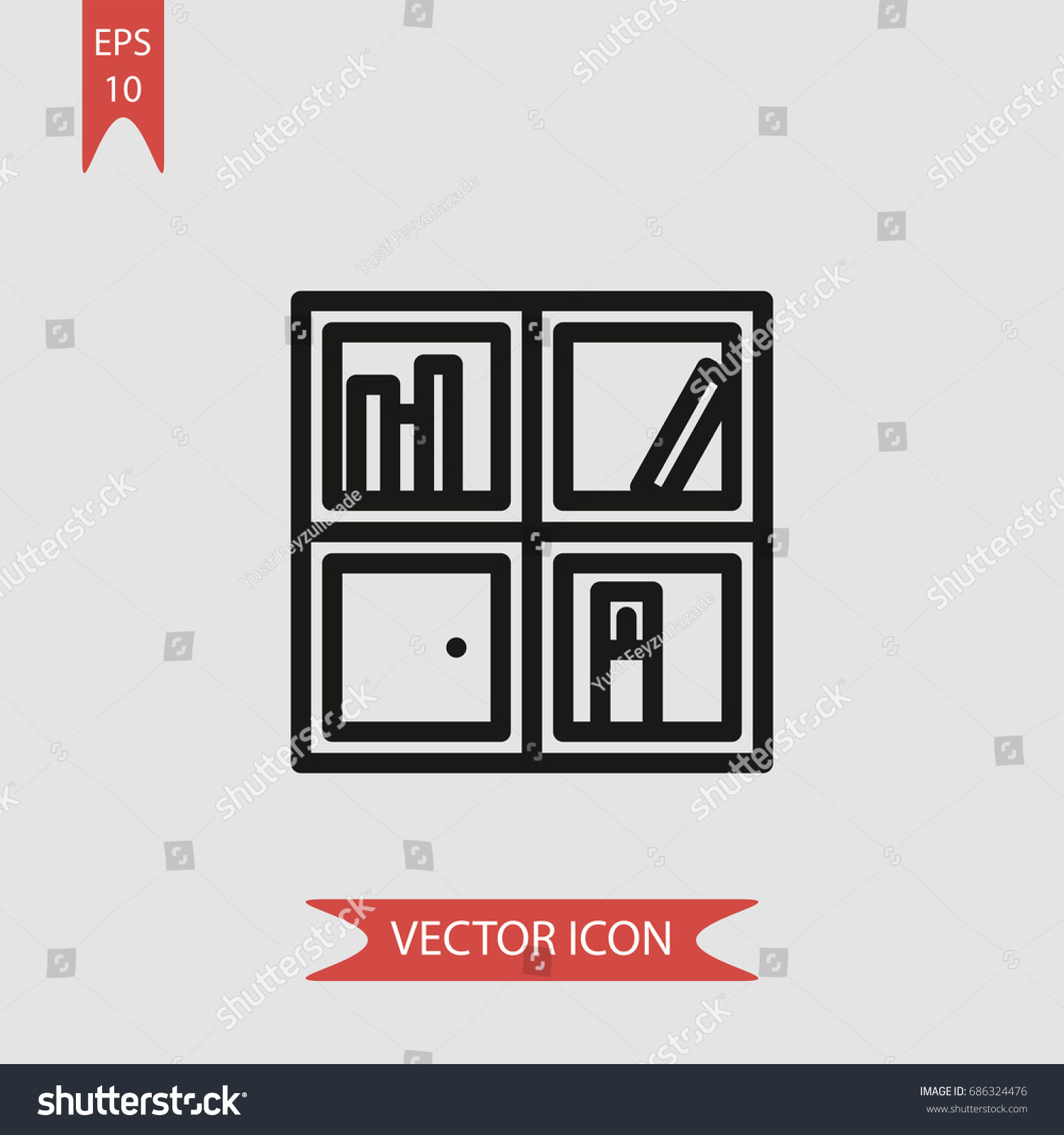 Shelf Vector Icon Illustration Symbol Stock Vector (Royalty Free ...
