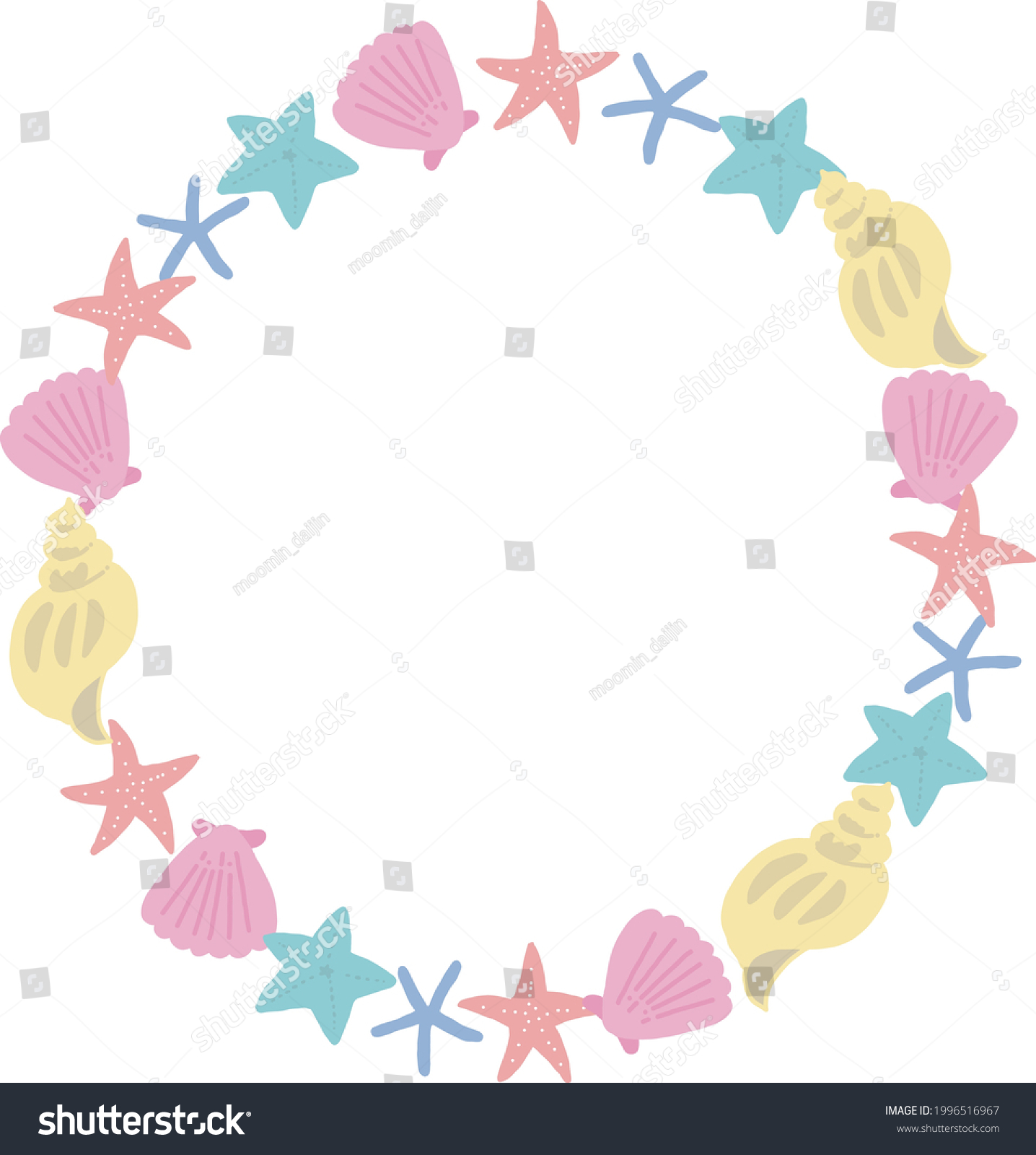 Shell Flat Illustration Vector Frame Stock Vector (Royalty Free ...