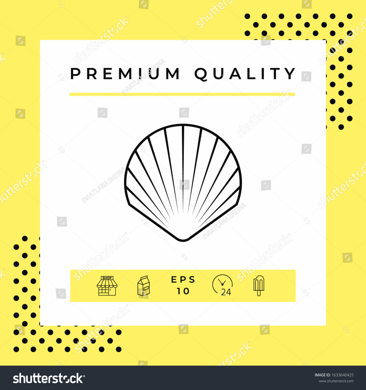 Shell Line Symbol Icon Logo Stock Vector (Royalty Free) 1633640425 ...