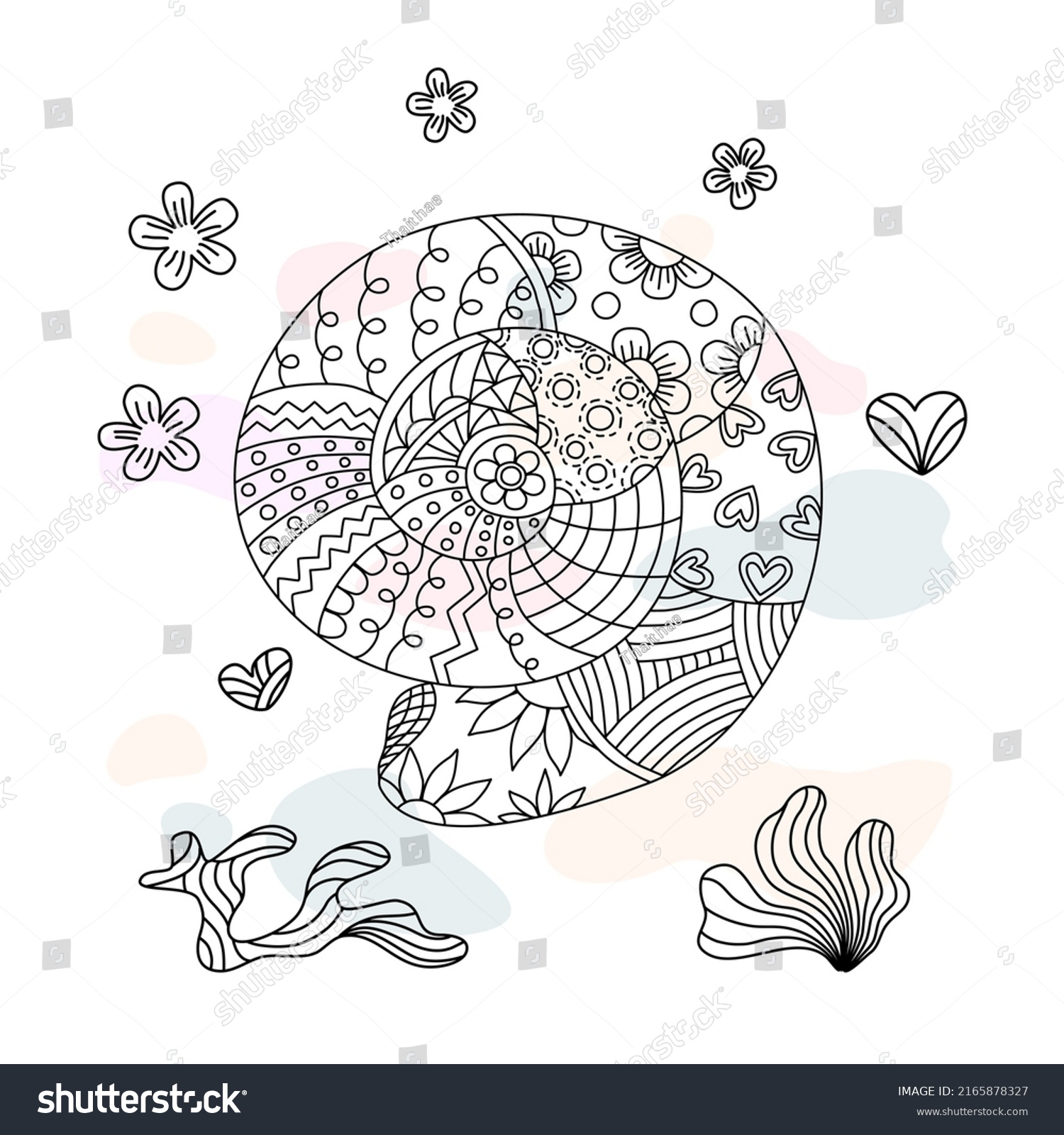 Shell Pattern Collection Vector Designed Doodle Stock Vector (Royalty ...