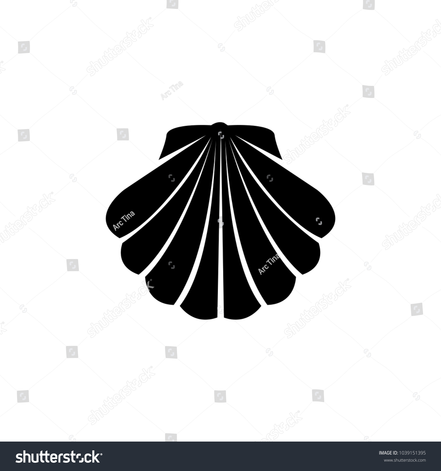 Shell Vector Icon Simple Flat Symbol 스톡 벡터(로열티 프리) 1039151395