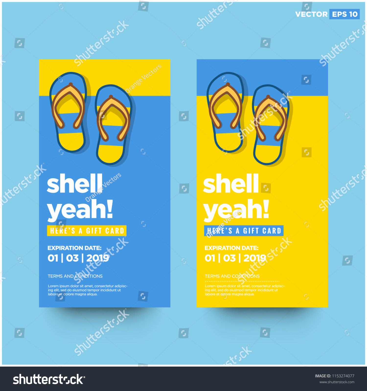 Shell Yeah Gift Voucher Design Flip Stock Vector (Royalty Free) 1153274077