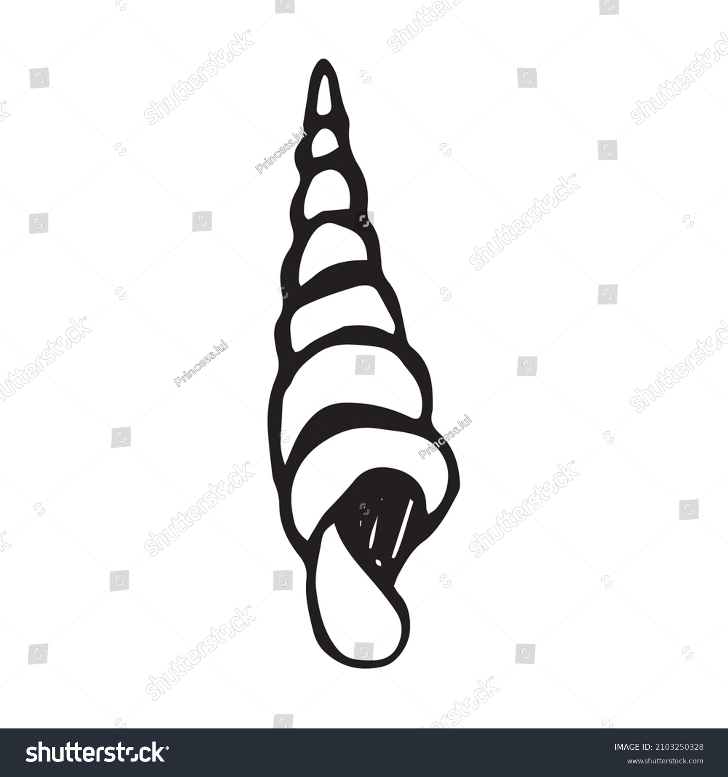 Shells Doodle Set Handdrawn Vector Sea Stock Vector (Royalty Free ...
