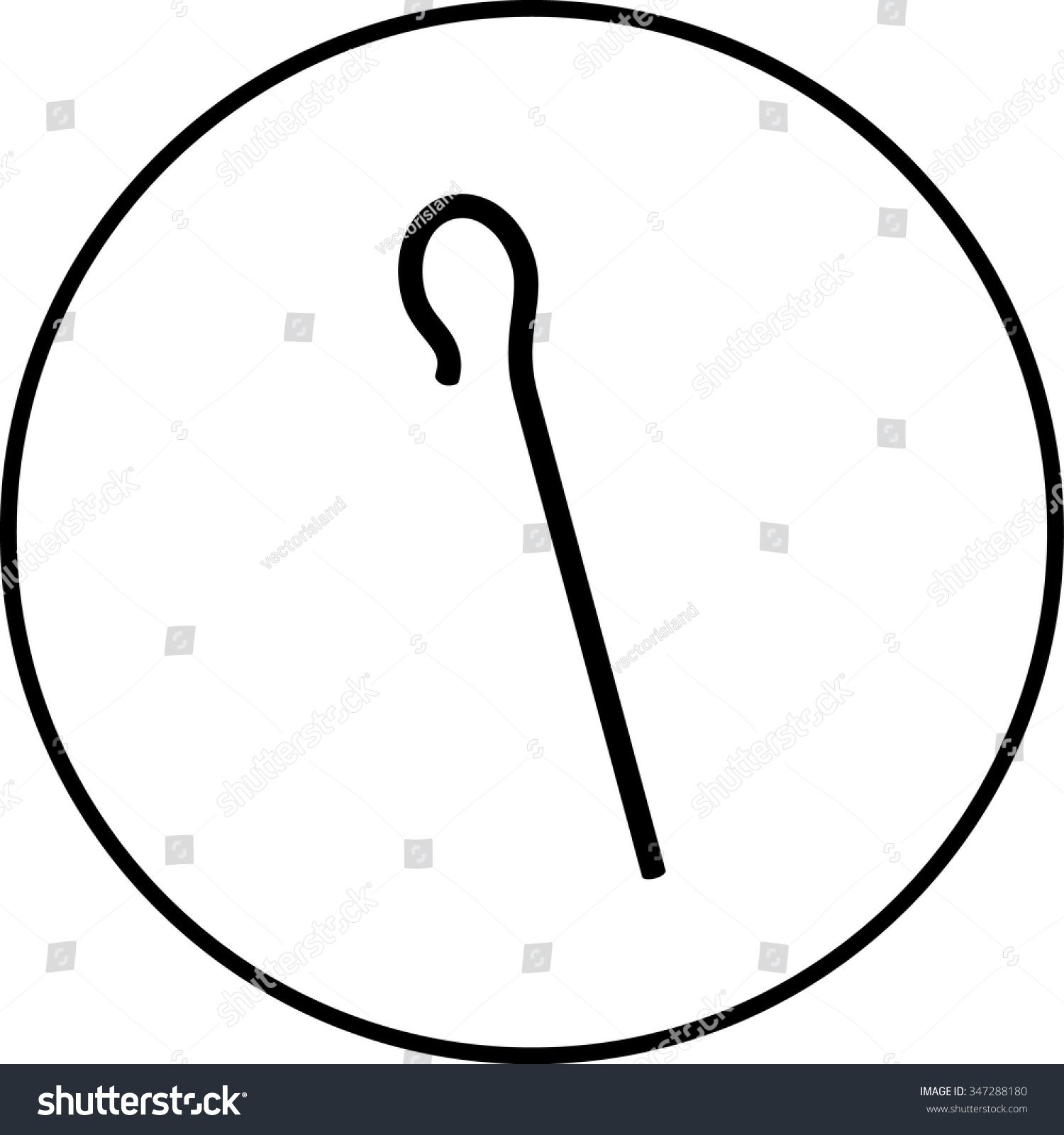 Shepherd Crook Symbol Stock Vector (Royalty Free) 347288180 | Shutterstock