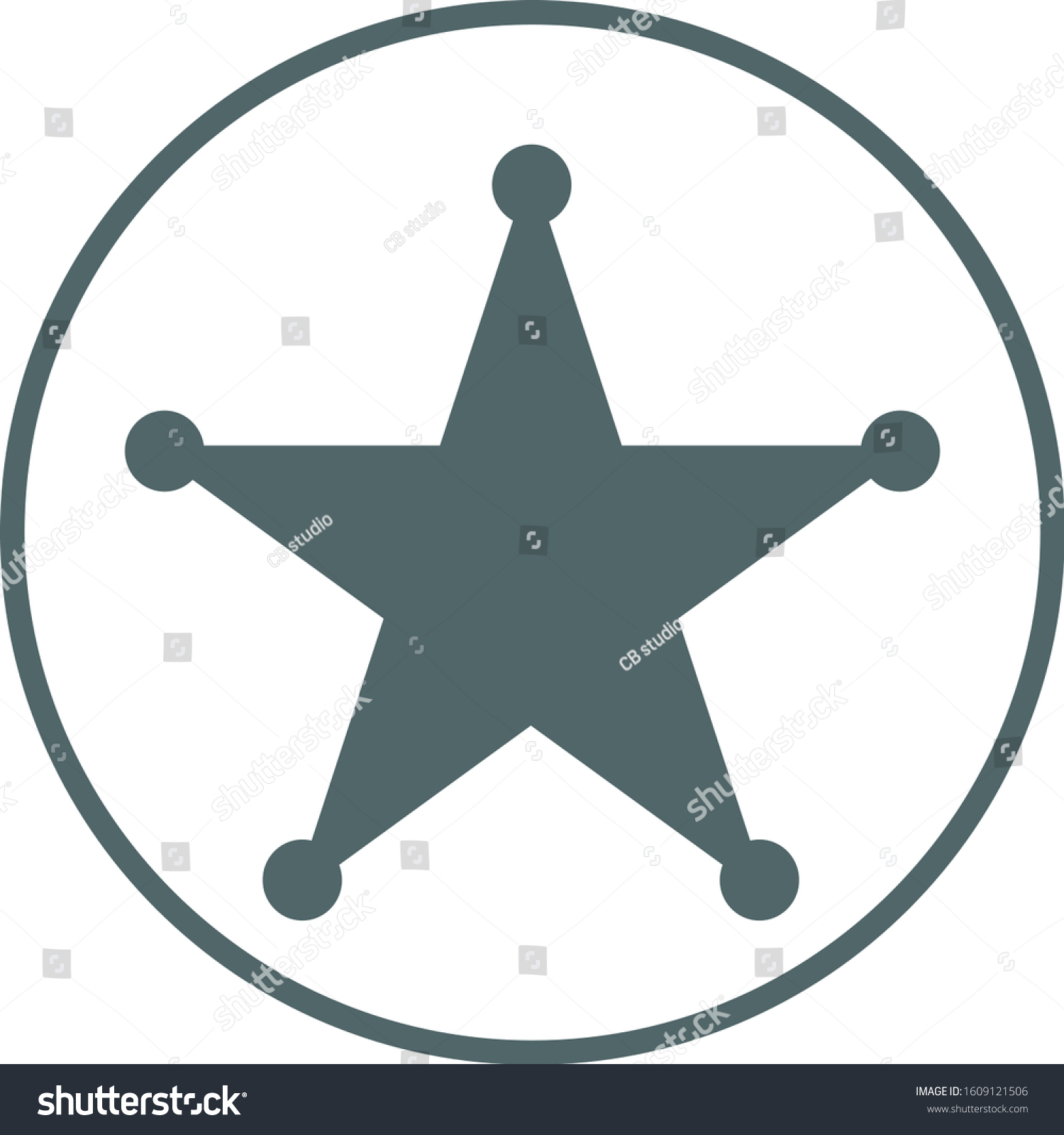 Sheriff Star Icon Vector Illustration Stock Vector (Royalty Free ...
