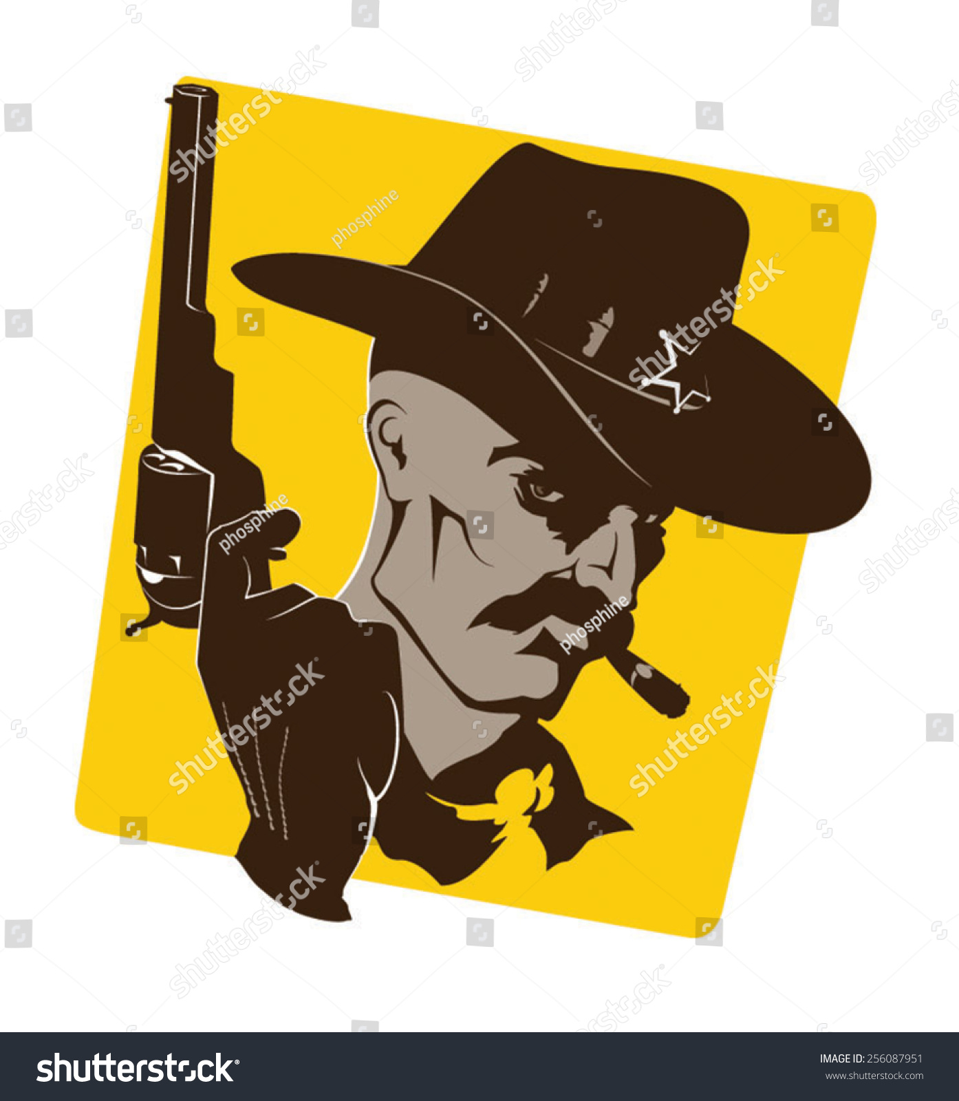 Sheriff Gun Stock Vector (Royalty Free) 256087951 | Shutterstock
