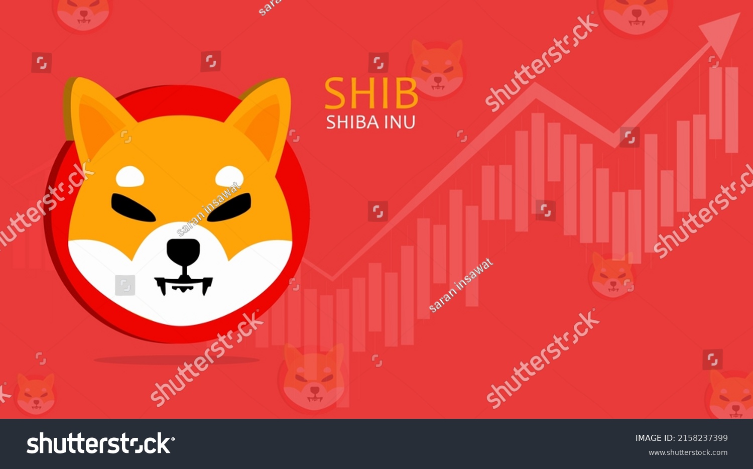 Shiba Inu Chart Background Concept Cryptocurrency Stock Vector (Royalty ...