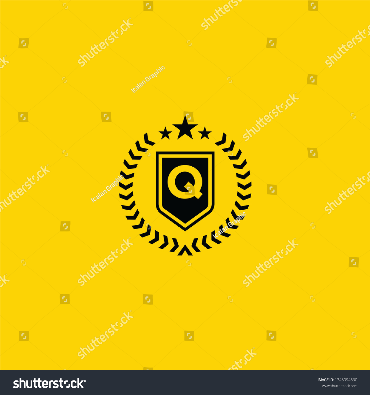 Shield Alphabet Logo Template Stock Vector (Royalty Free) 1345094630