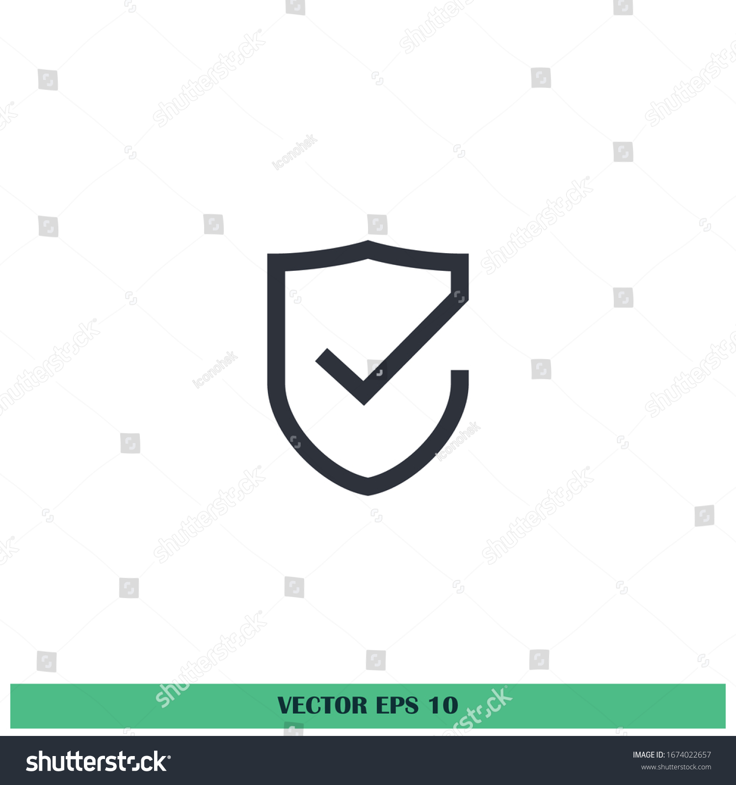 Shield Checkmark Icon Security Approved Symbol Stock Vector (Royalty ...