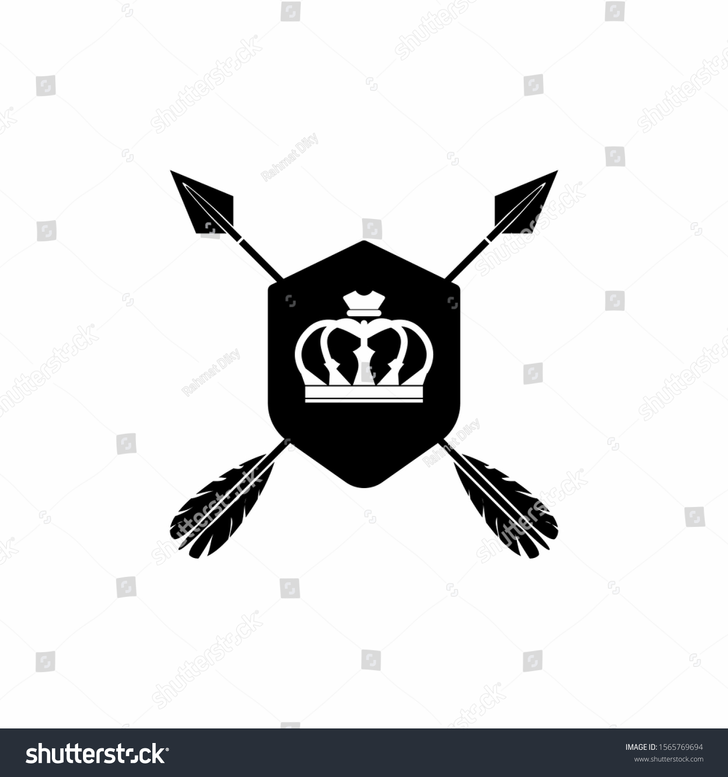 Shield Crown Logo Arrows Stock Vector (Royalty Free) 1565769694 ...