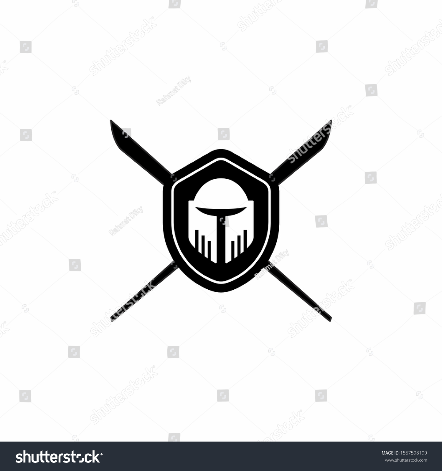 Shield Helmet Logo Design Stock Vector (Royalty Free) 1557598199 ...