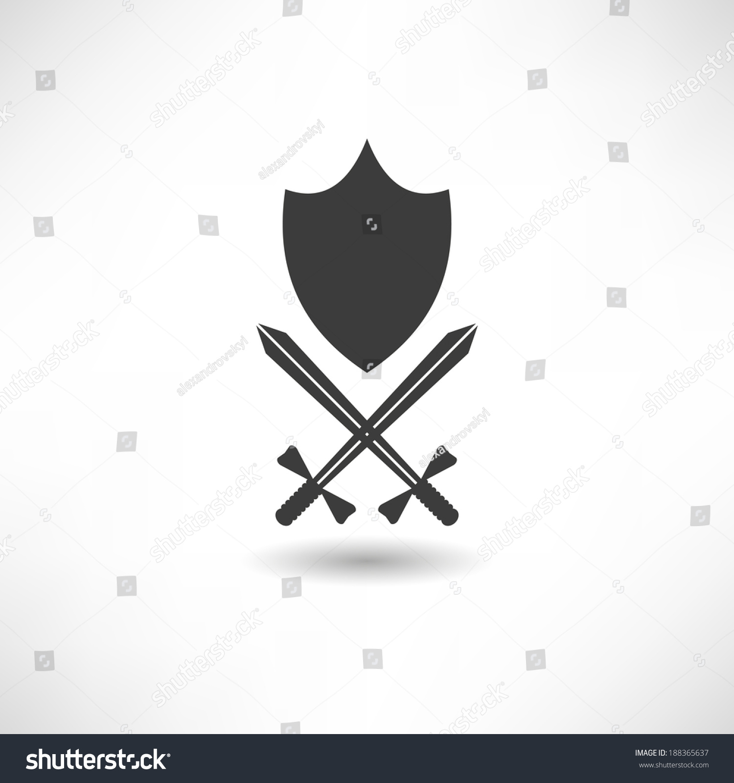 Shield Sword Icon Stock Vector (Royalty Free) 188365637 | Shutterstock