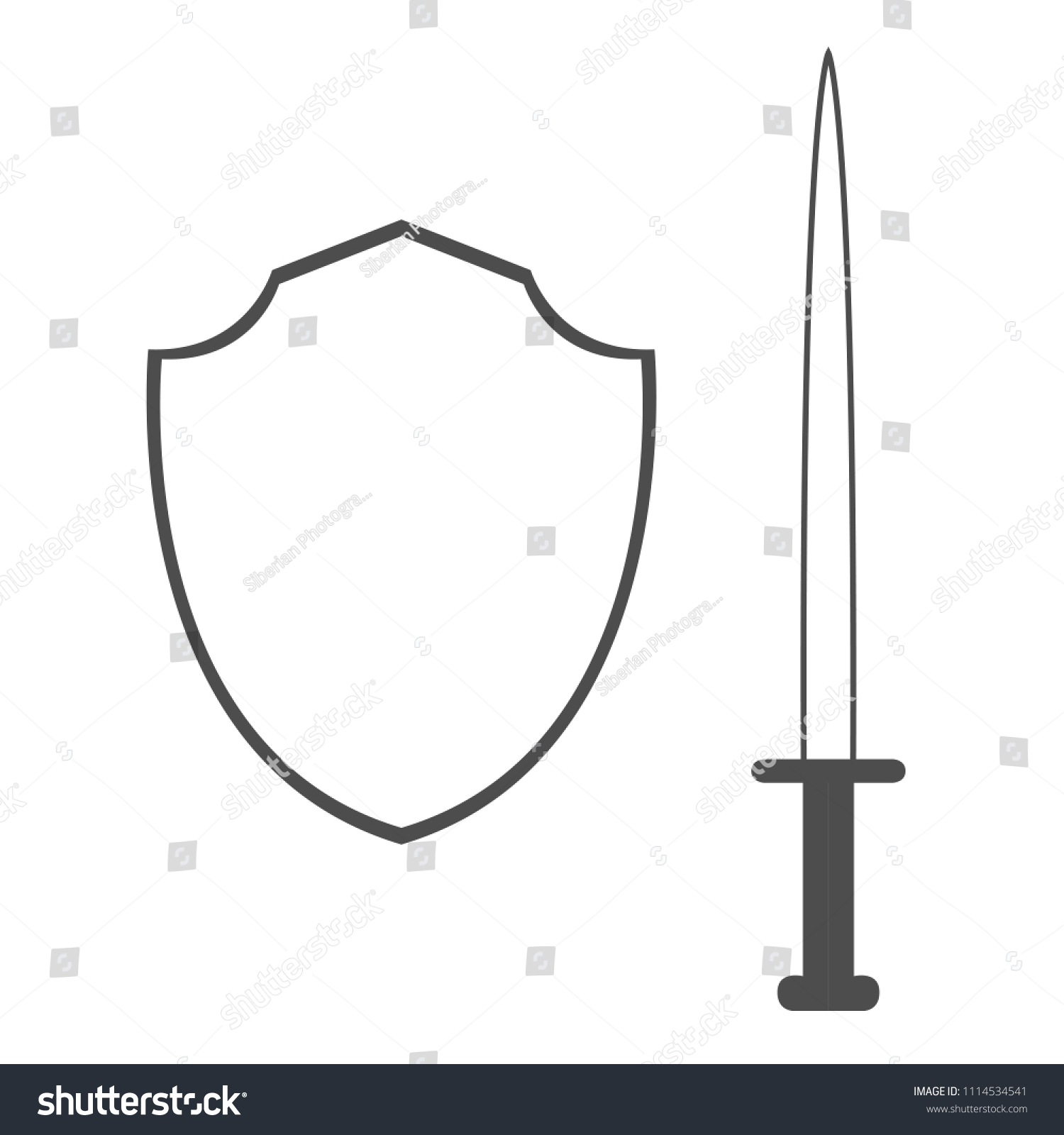 Shield Sword Icons Vector Illustration Stock Vector (Royalty Free ...