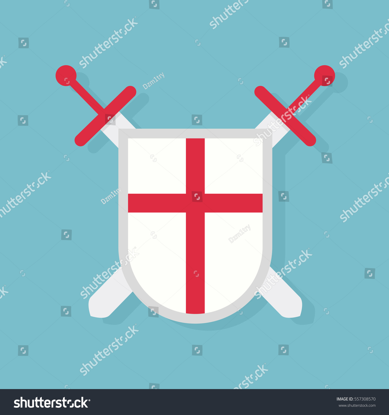Shield Swords Protection Con Stock Vector (Royalty Free) 557308570 ...