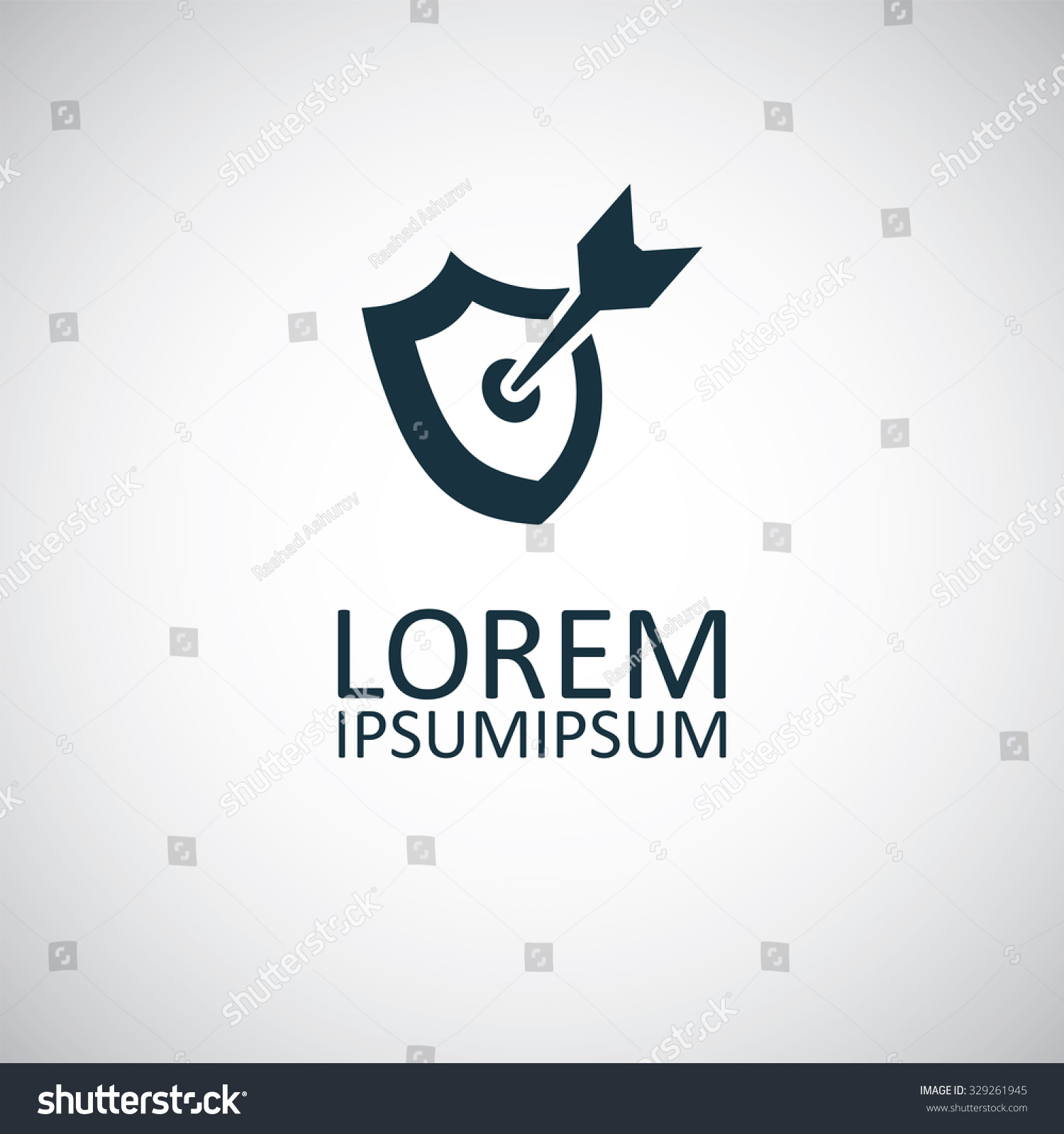 Shield Arrow Target Icon On White Stock Vector (Royalty Free) 329261945 ...