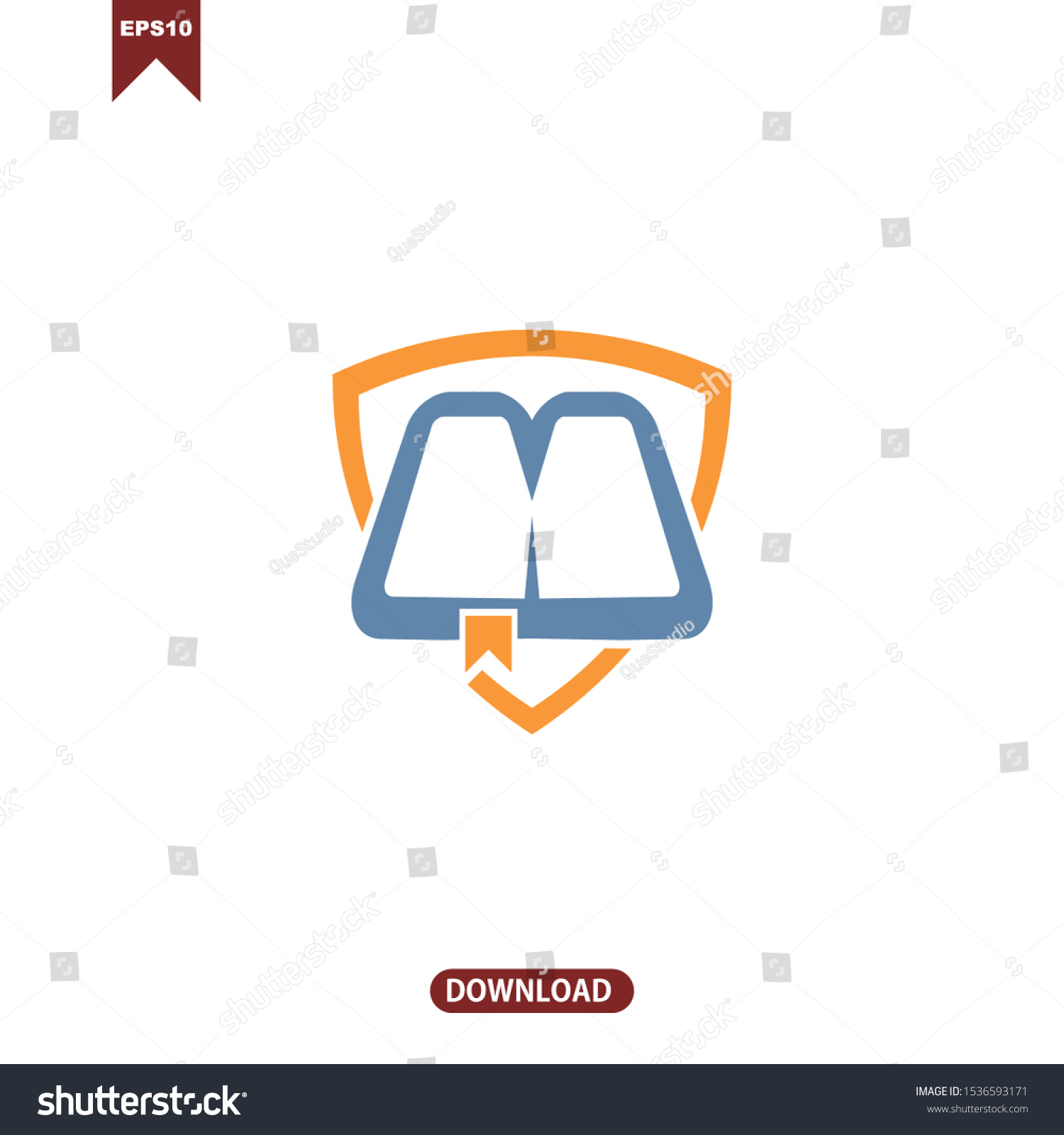 Shield Book Logo Icon Vector Design Stock Vector (Royalty Free ...
