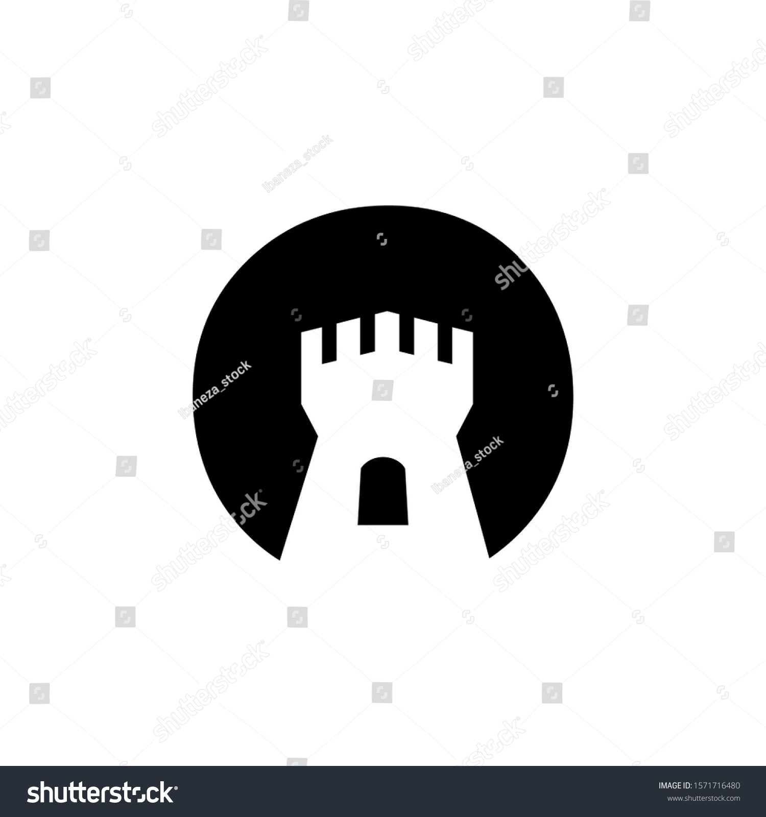 Shield Castle Icon Logo Vector Stock Vector (Royalty Free) 1571716480 ...