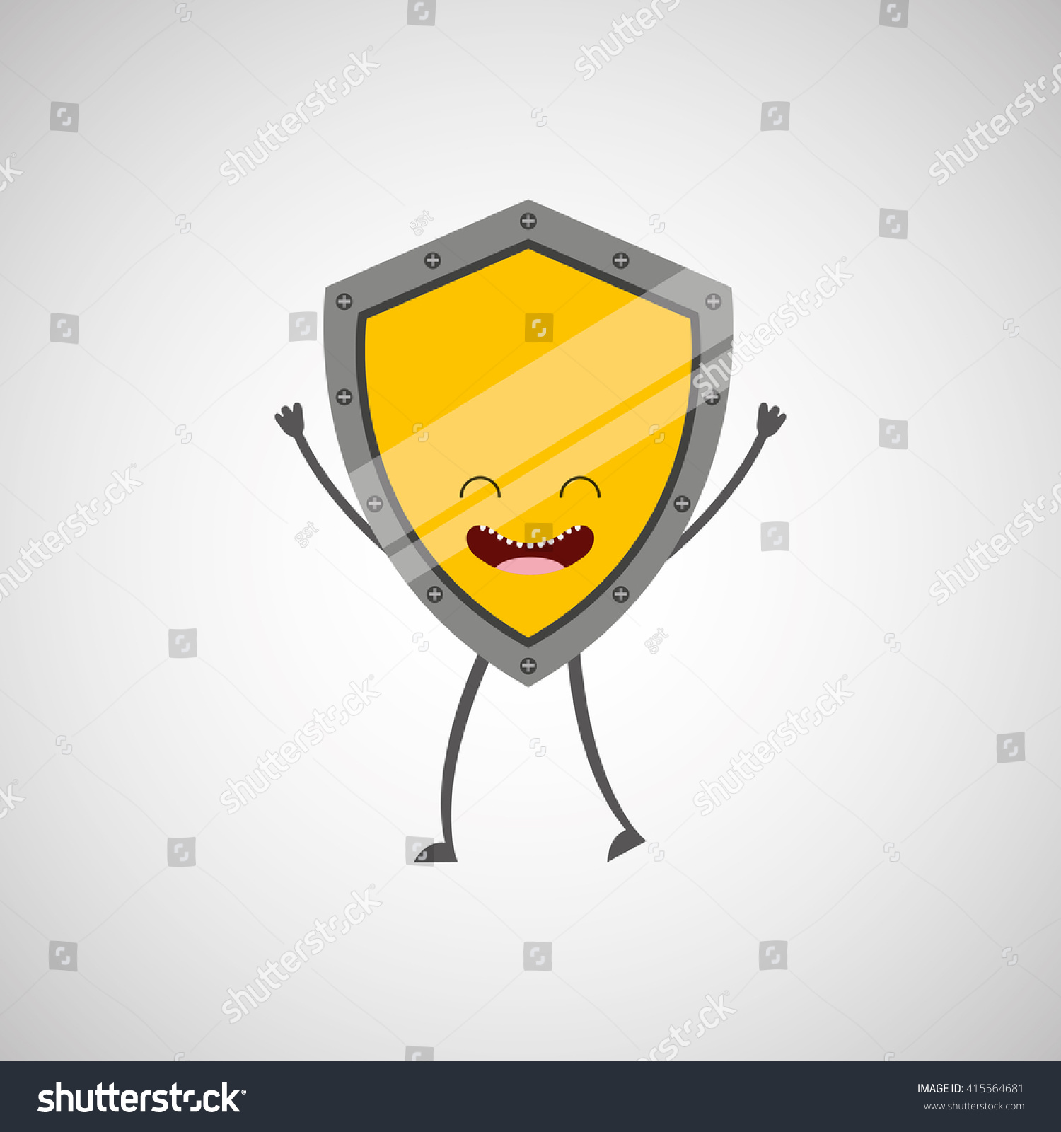 Shield Character Design Stock Vector (Royalty Free) 415564681 ...