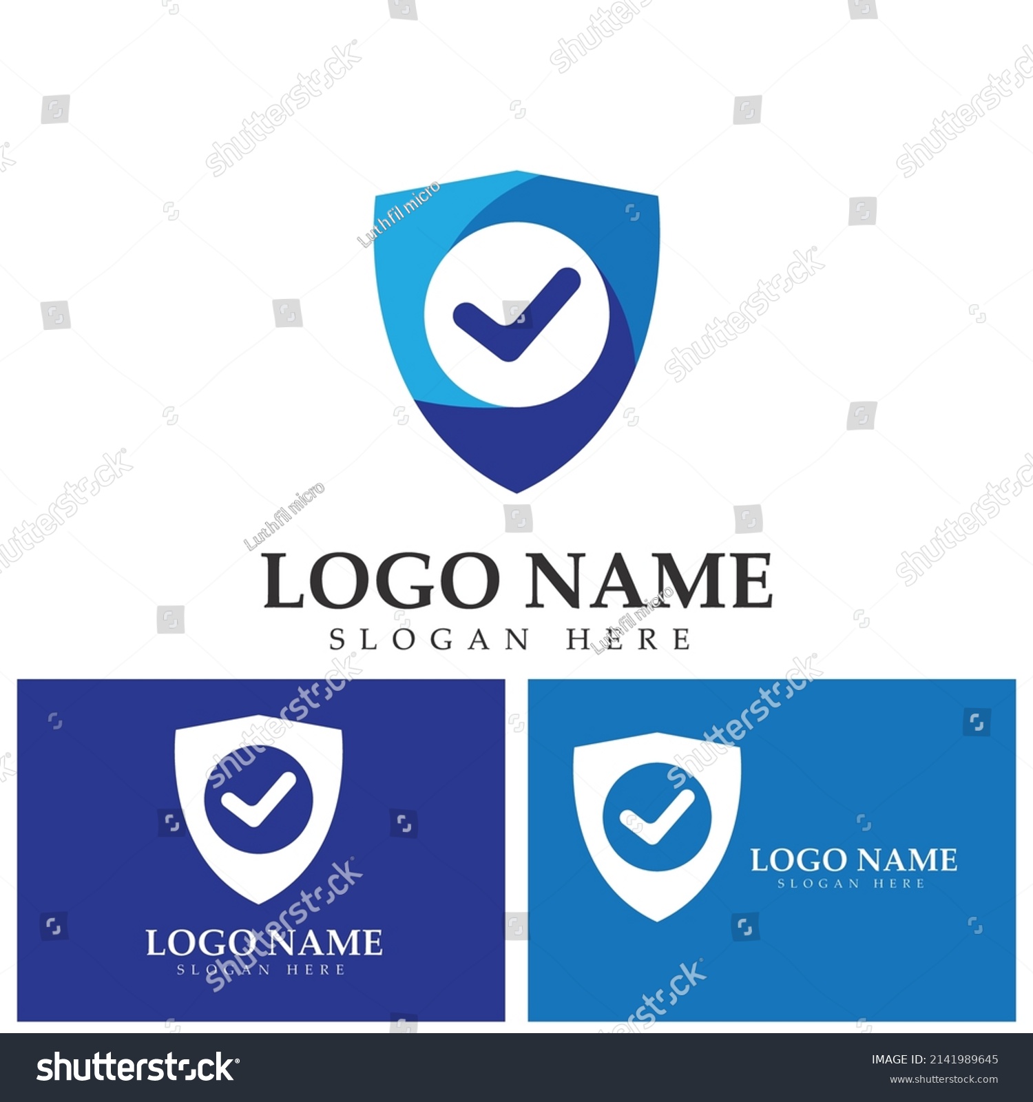 Shield Check Mark Logo Design Template Stock Vector (Royalty Free ...