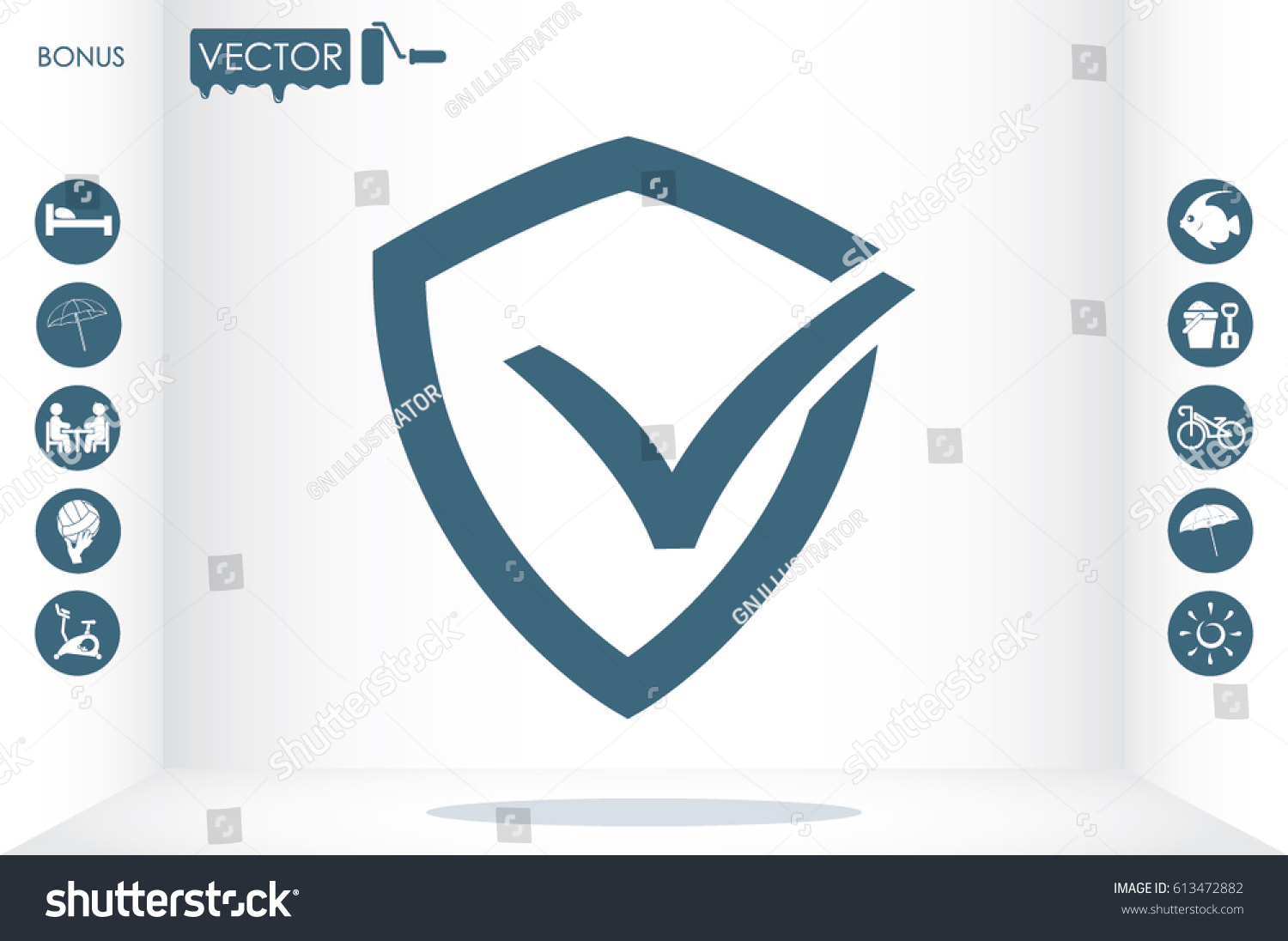 Shield Check Mark Logo Icon Vector Stock Vector (Royalty Free ...