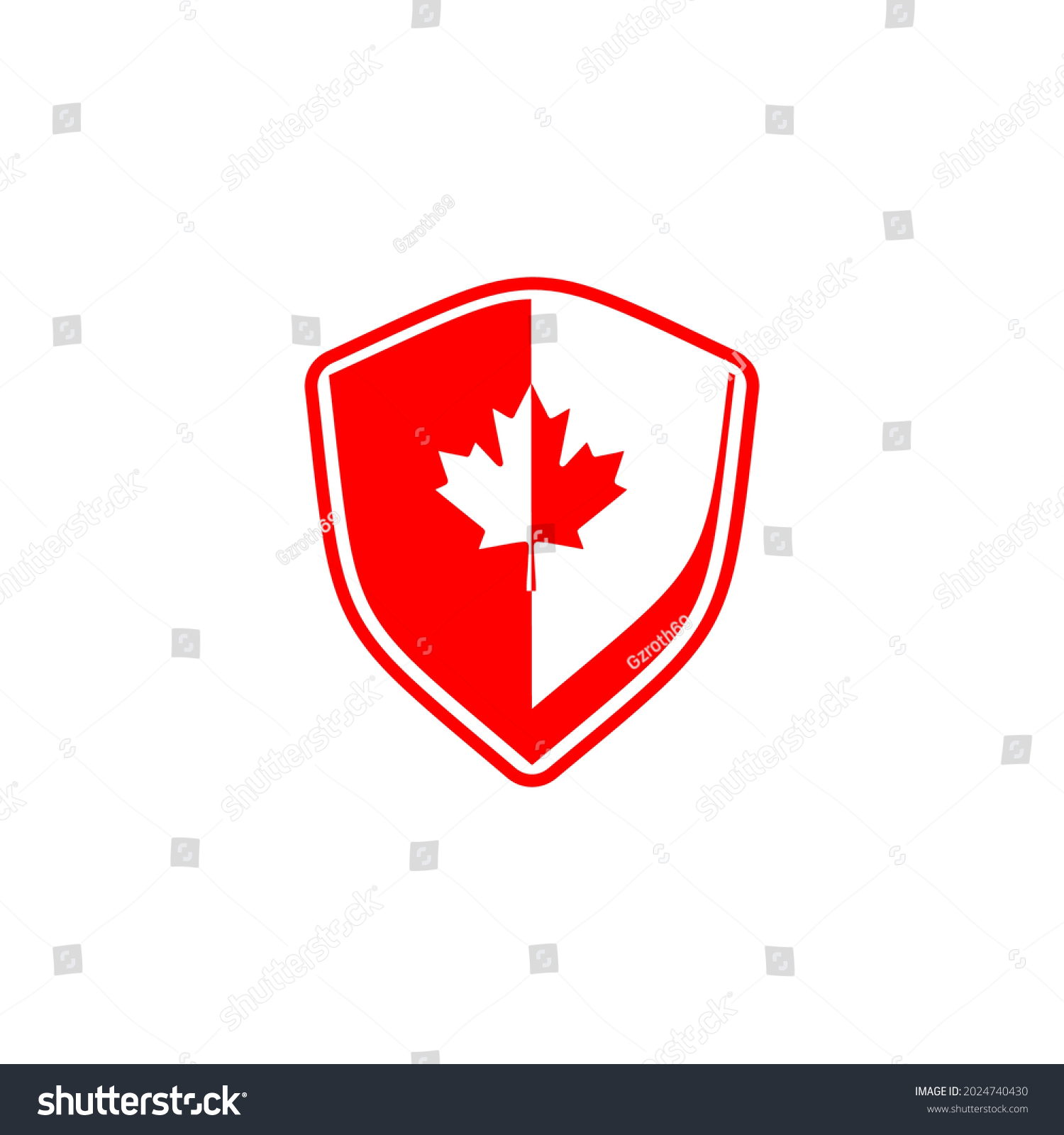 Shield Design Logo Canada Theme Stock Vector (Royalty Free) 2024740430 ...