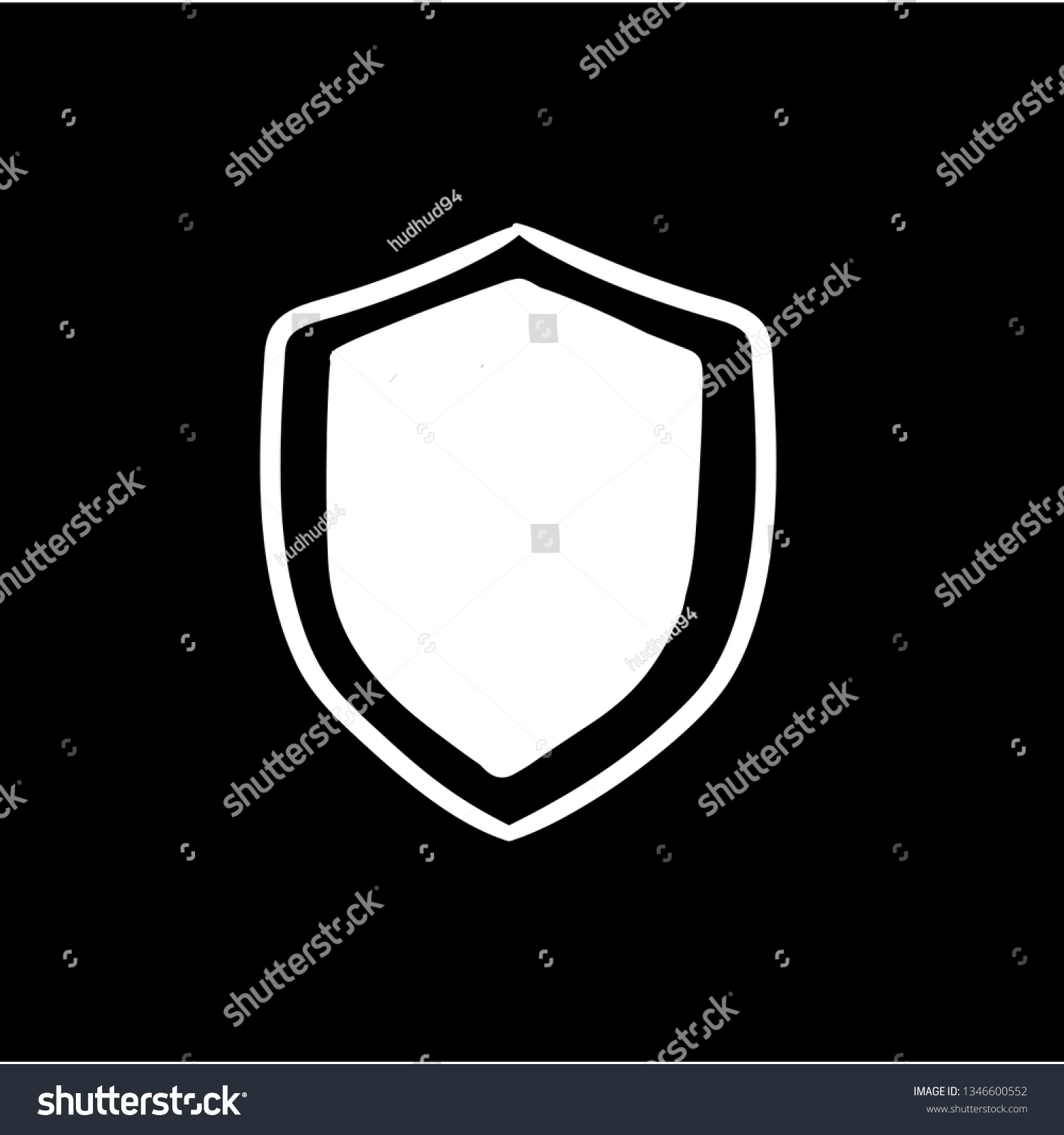 Shield Doodle Icon Vector Drawing Flat Stock Vector (Royalty Free ...