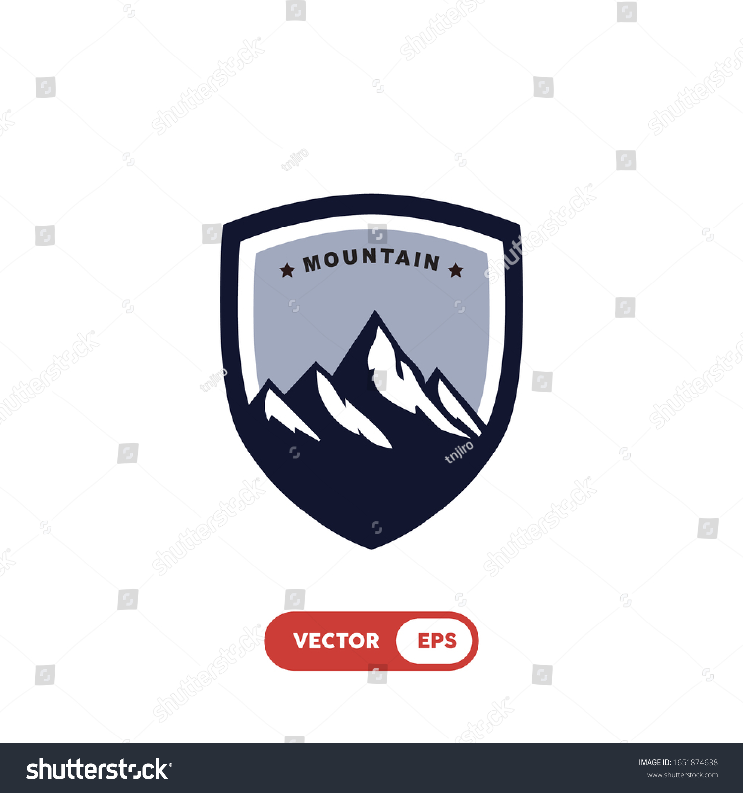Shield Emblem Logo Mountain Vector Stock Vector (Royalty Free ...