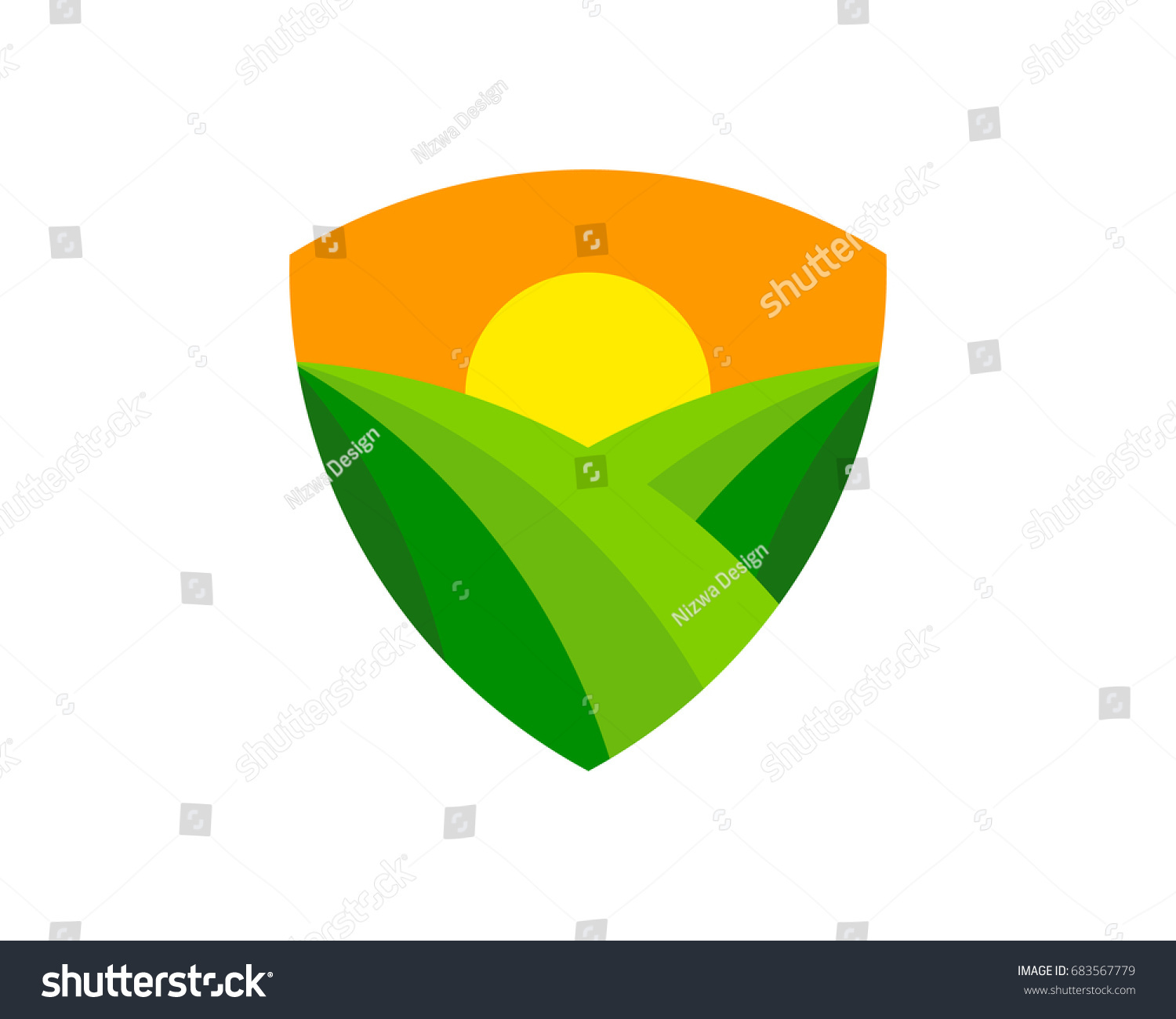 Shield Farm Icon Logo Design Element Stock Vector (Royalty Free) 683567779