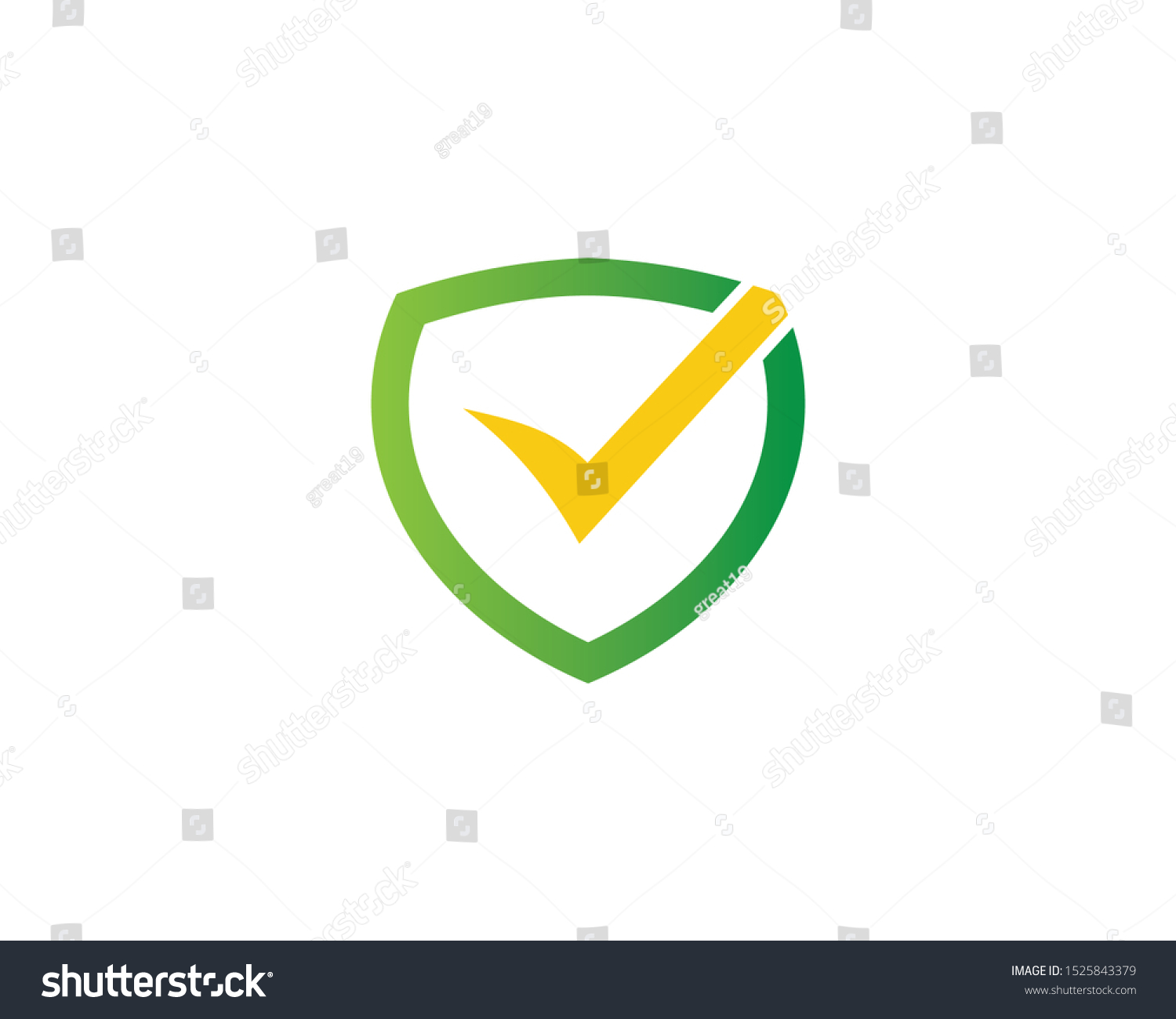 Shield Guard Check Mark Vector Logo Stock Vector (Royalty Free) 1525843379