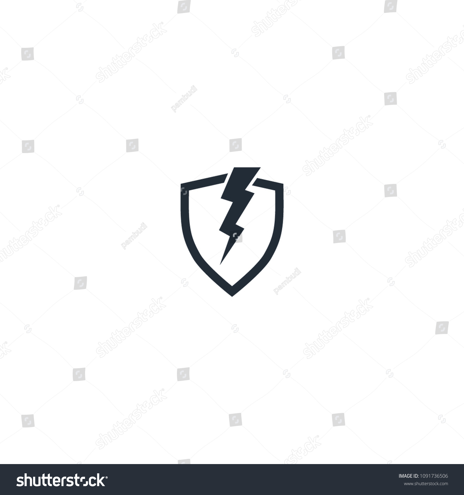 Shield Icon Lightning Vector Logo Template Stock Vector (Royalty Free ...