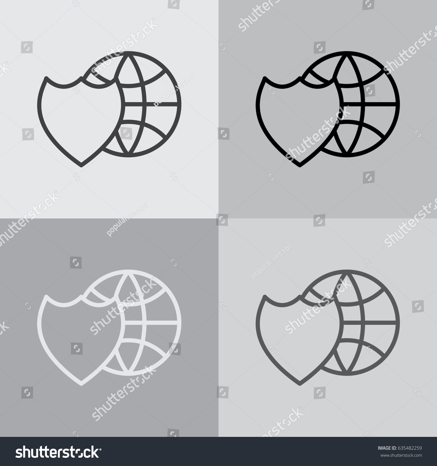Shield Icon World Globe Vector Illustration Stock Vector (Royalty Free ...