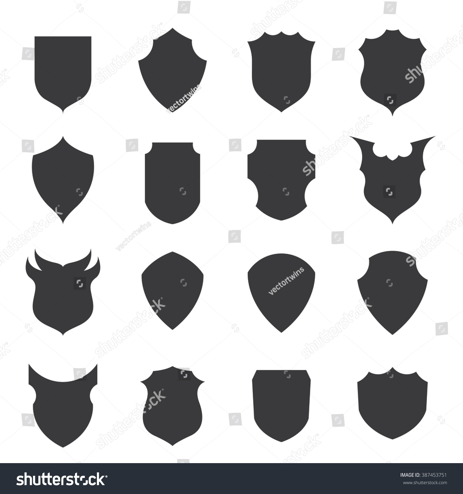 Shield Icons Crests Vector Element Security: เวกเตอร์สต็อก (ปลอดค่า ...