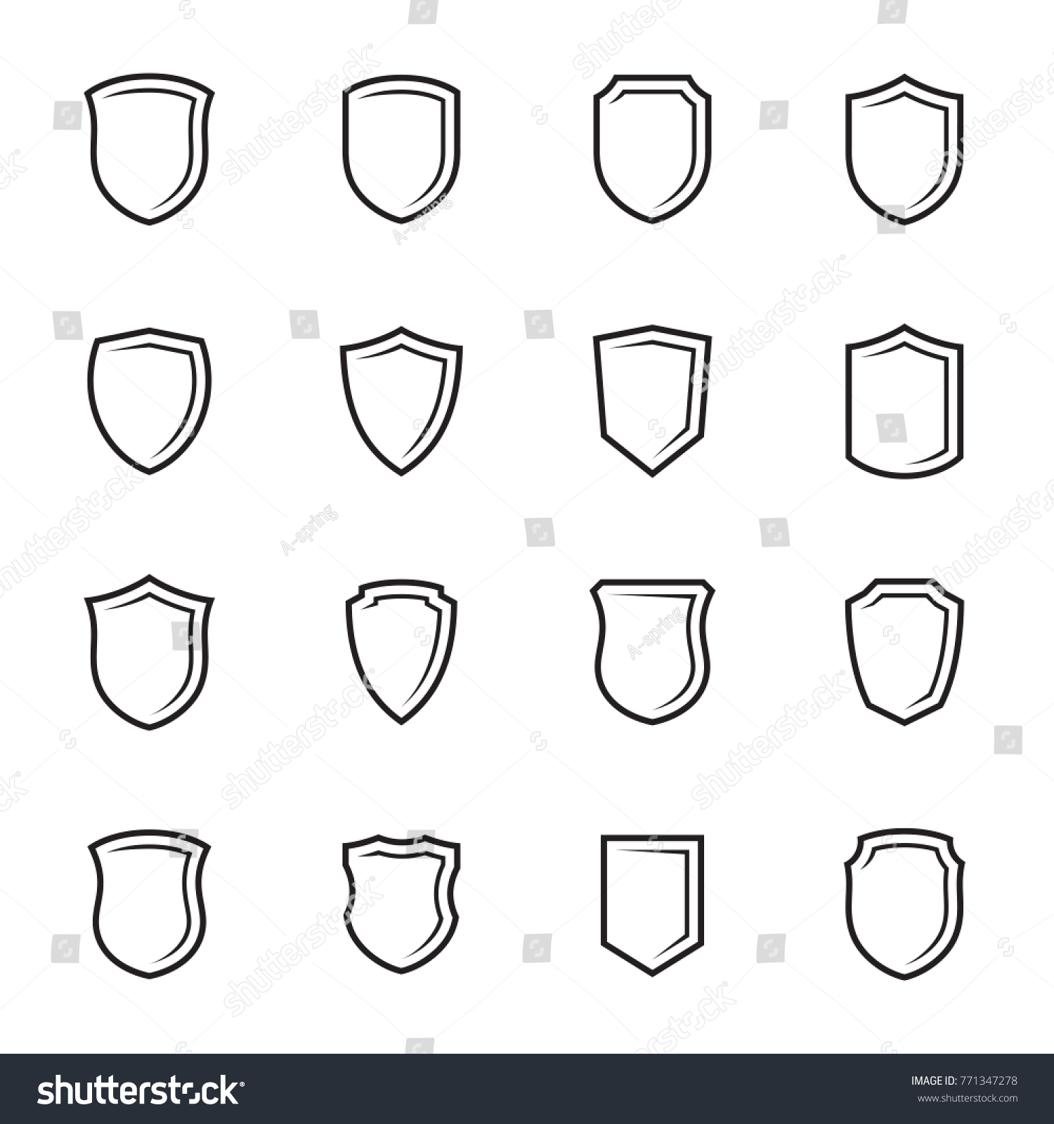 Shield Icons Set Stock Vector (Royalty Free) 771347278 | Shutterstock
