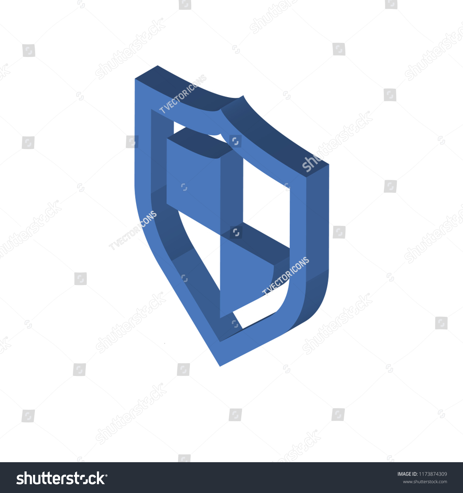 Shield Isometric Left Top View 3d Stock Vector (Royalty Free ...