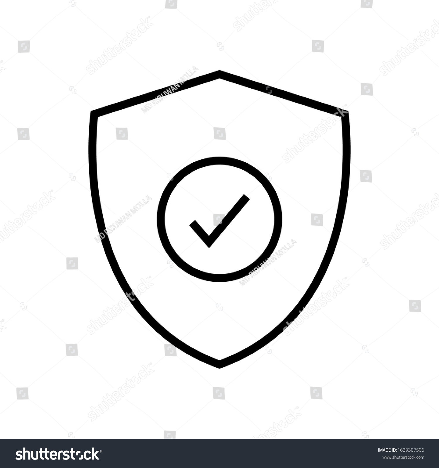 Shield Line Art Vector Icon Ui Stock Vector (Royalty Free) 1639307506 ...