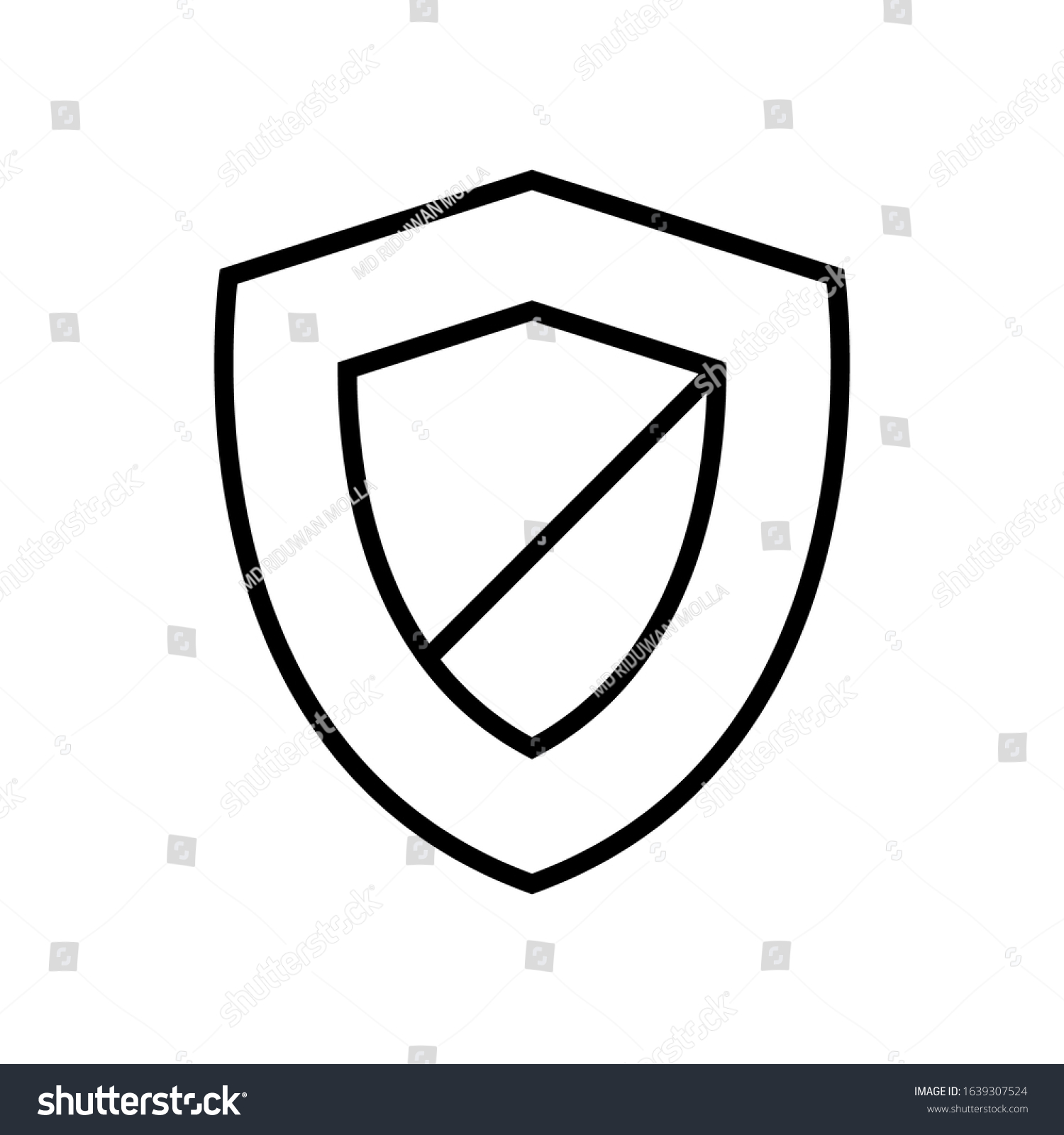 Shield Line Art Vector Icon Ui Stock Vector (Royalty Free) 1639307524