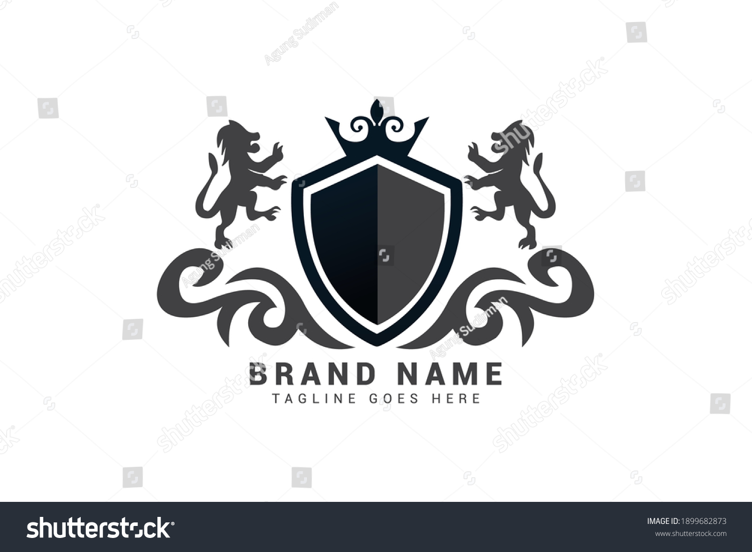 Shield Lion Logo Design Vector Template Stock Vector (Royalty Free ...