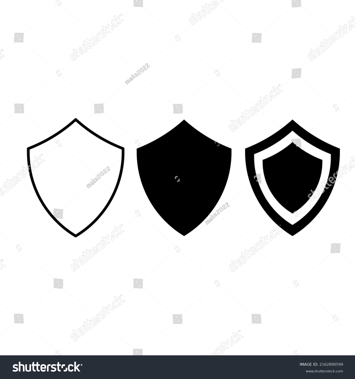 Shield On White Background Vector Illustration Stock Vector (Royalty ...