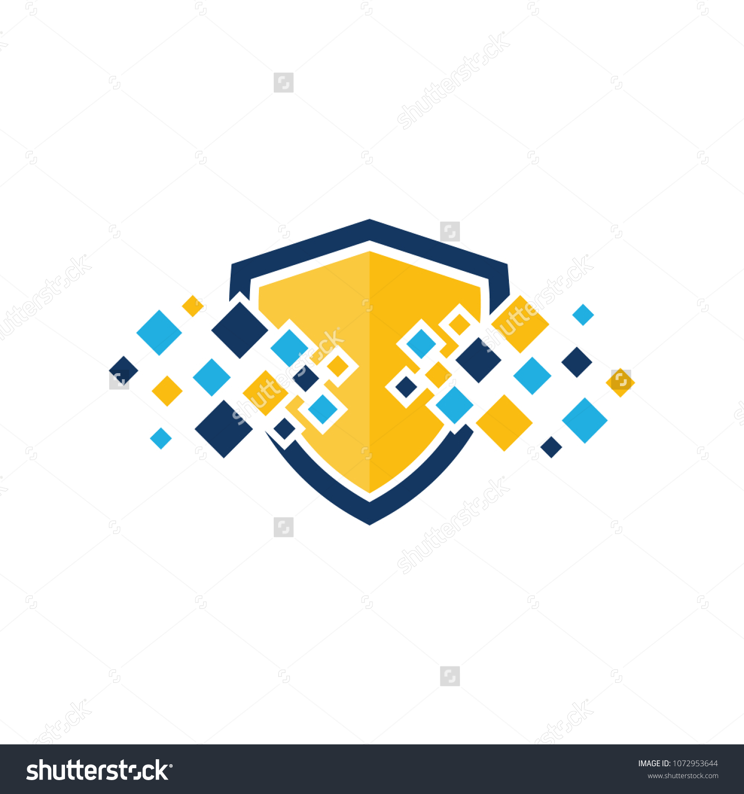Shield Pixel Logo Icon Design Stock Vector (Royalty Free) 1072953644 ...