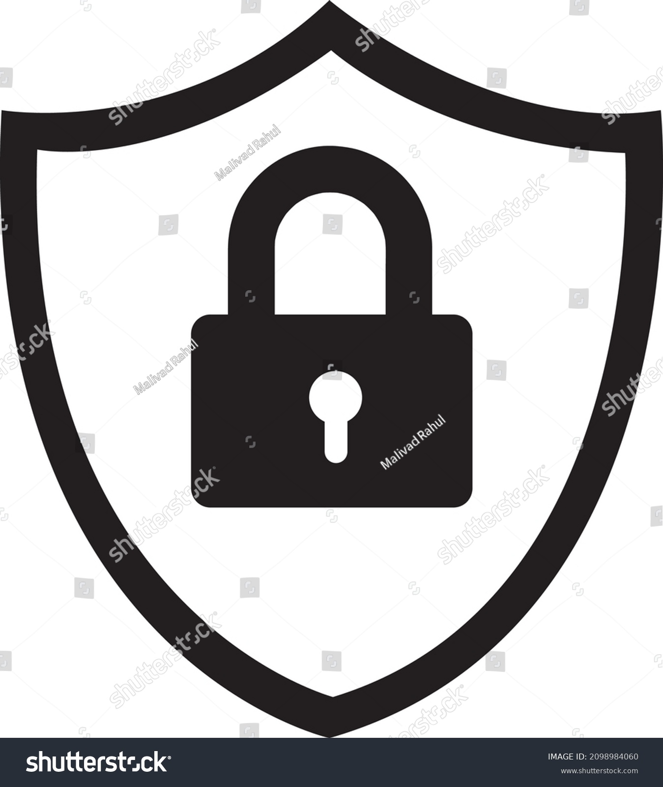 Shield Security Icon On White Background Stock Vector (Royalty Free ...