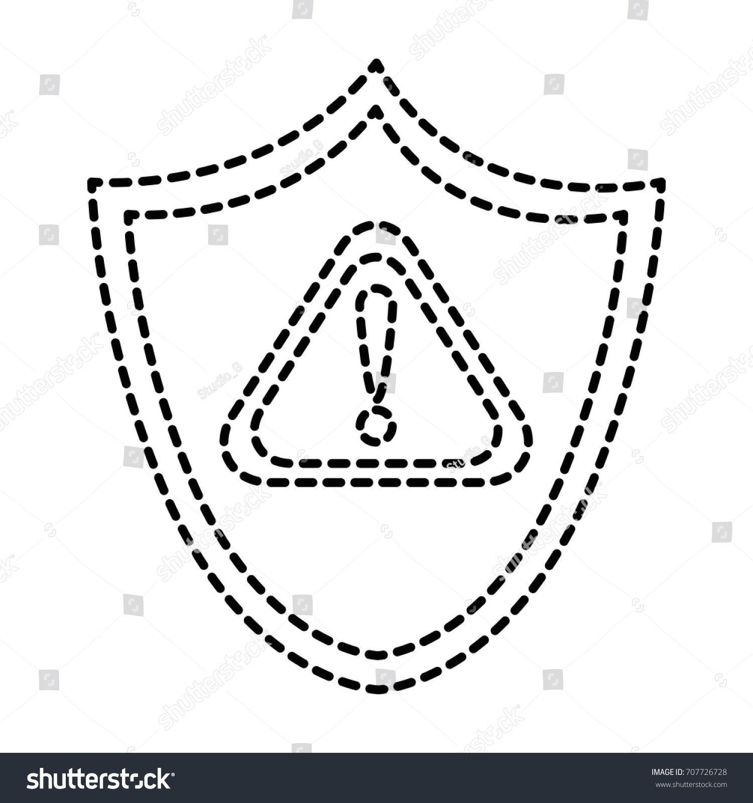Shield Security Alert Symbol Stock Vector (Royalty Free) 707726728